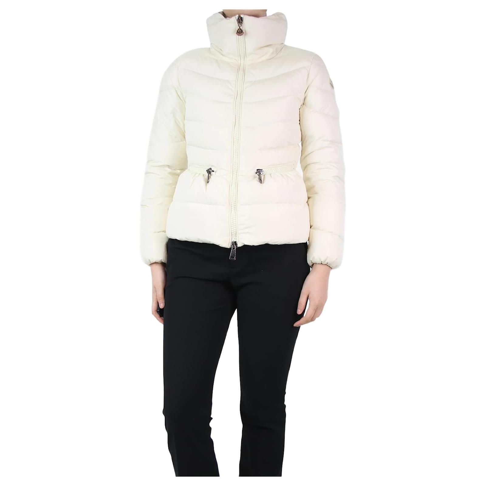 Moncler Cream puffer jacket - size UK 12 Polyamide ref.1218303 - Joli ...