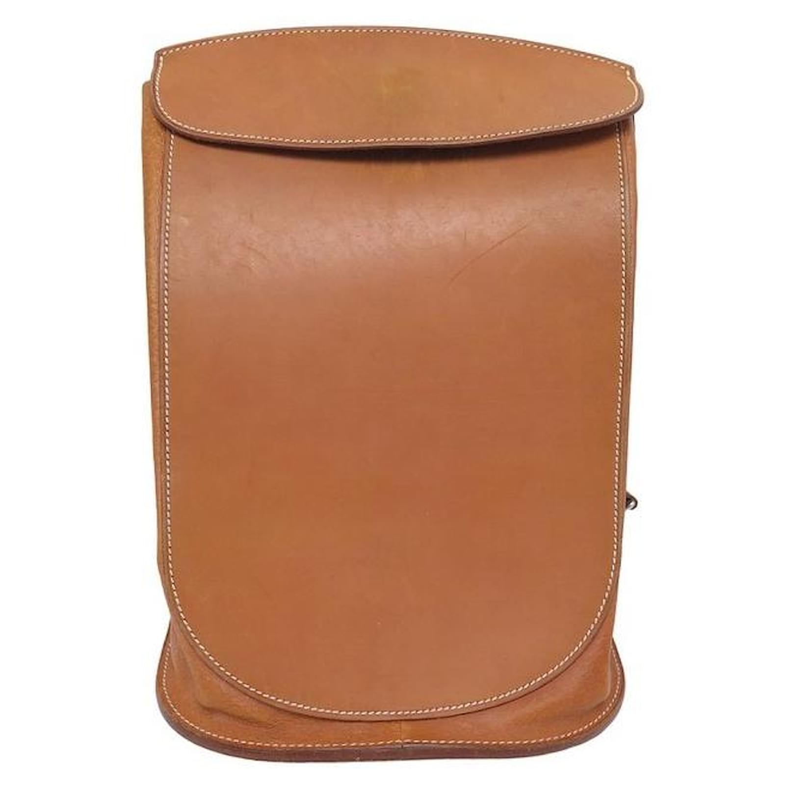 Hermès VINTAGE HERMES SHERPA HAND BACKPACK 23 GOLD HUNTER PECARI ...