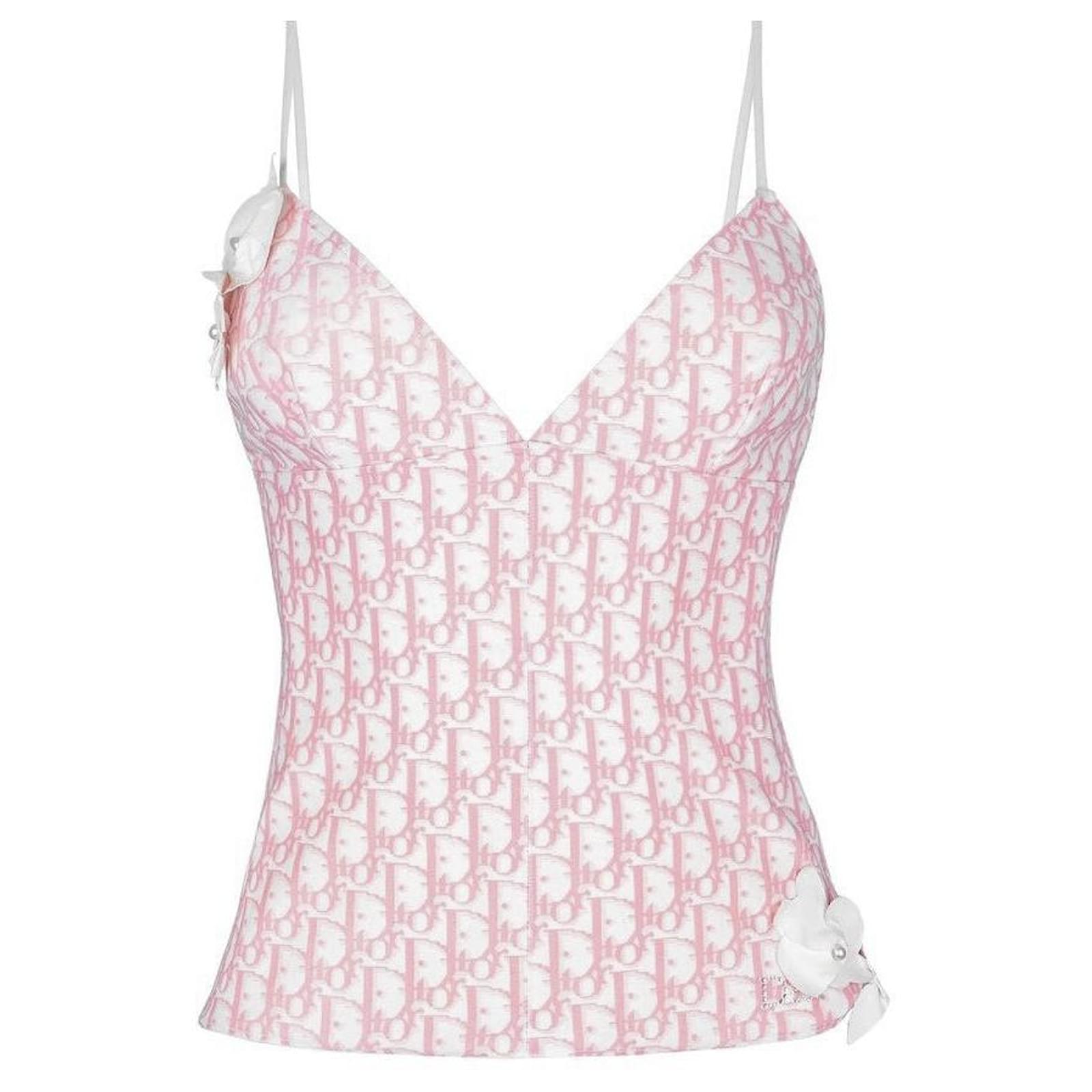 Christian Dior Diorissimo - Girly camisole with applied flowers Pink ...