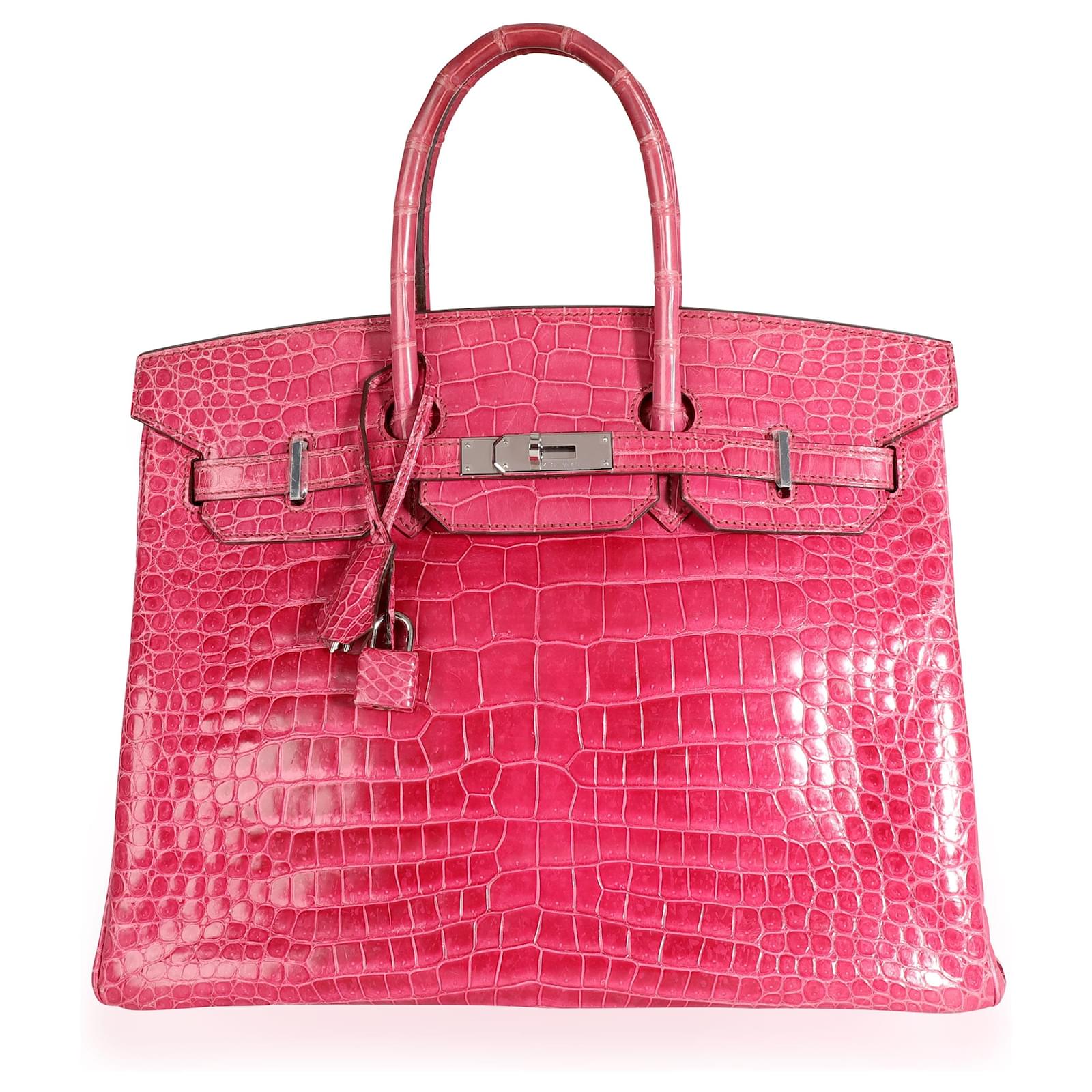Hermès Rose Scheherazade Shiny Porosus Crocodile Birkin 35 PHW Pink ...