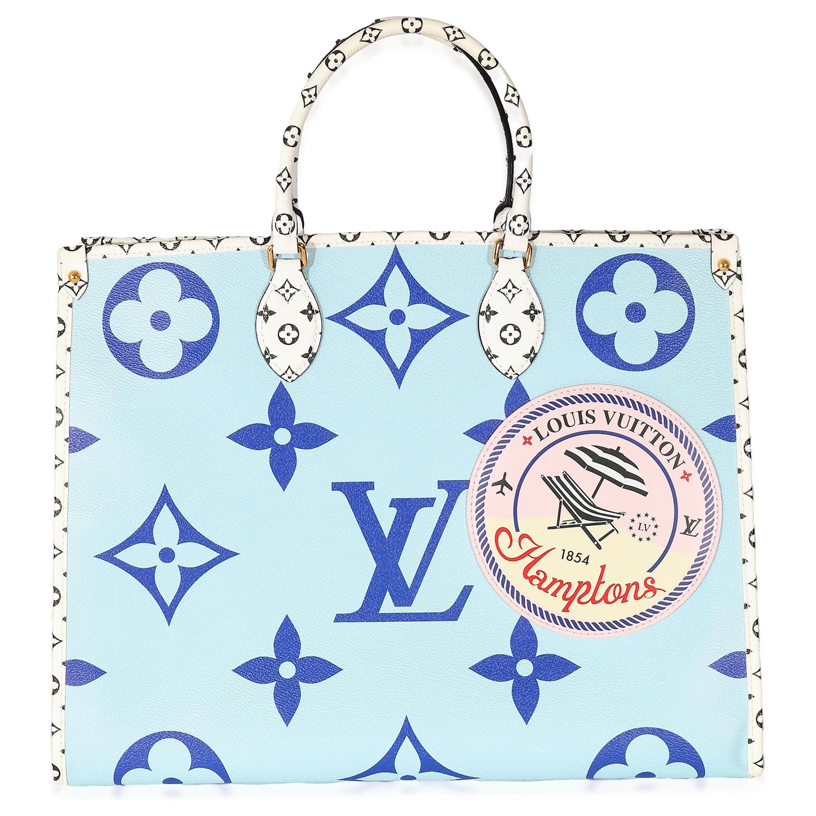 Louis Vuitton Limited Edition Blue Monogram Gigante Hamptons Onthego ...