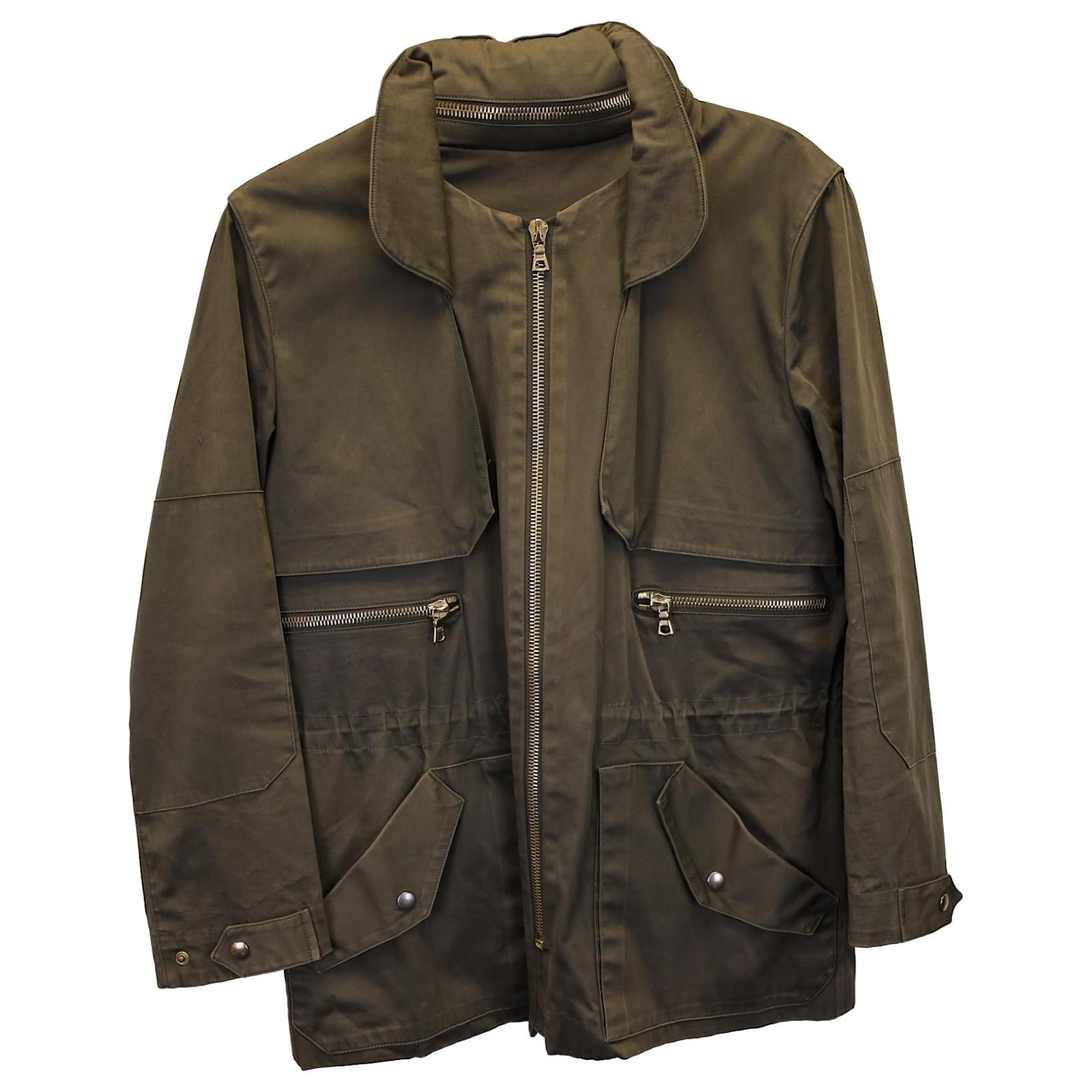 Sandro Paris Cargo Parka in Olive Green Cotton ref.1222149 - Joli Closet