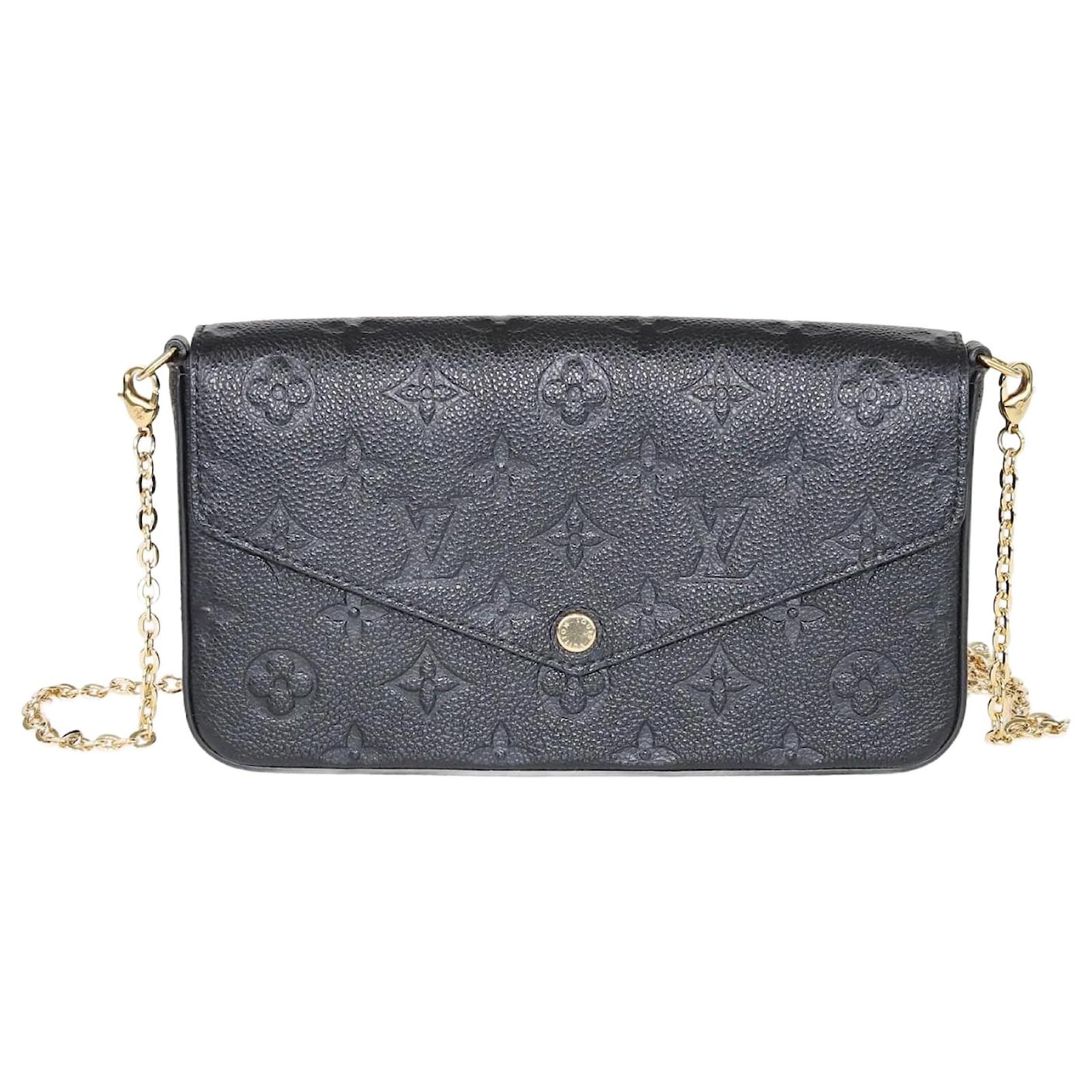 Louis Vuitton Black Monogram Empreinte Felicie Pochette Bag Leather ref ...