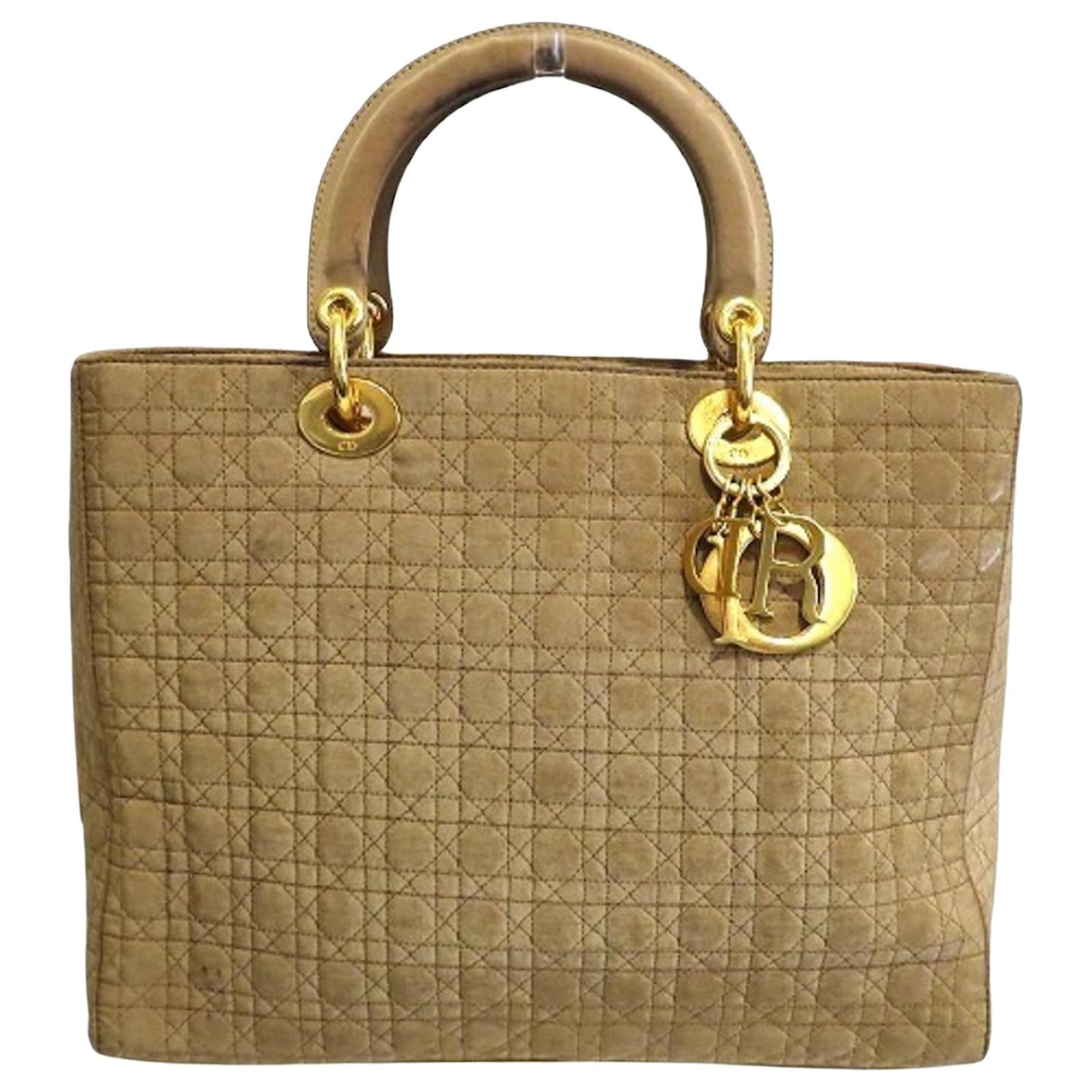 Dior Lady Dior Beige Suede ref.1225451 - Joli Closet