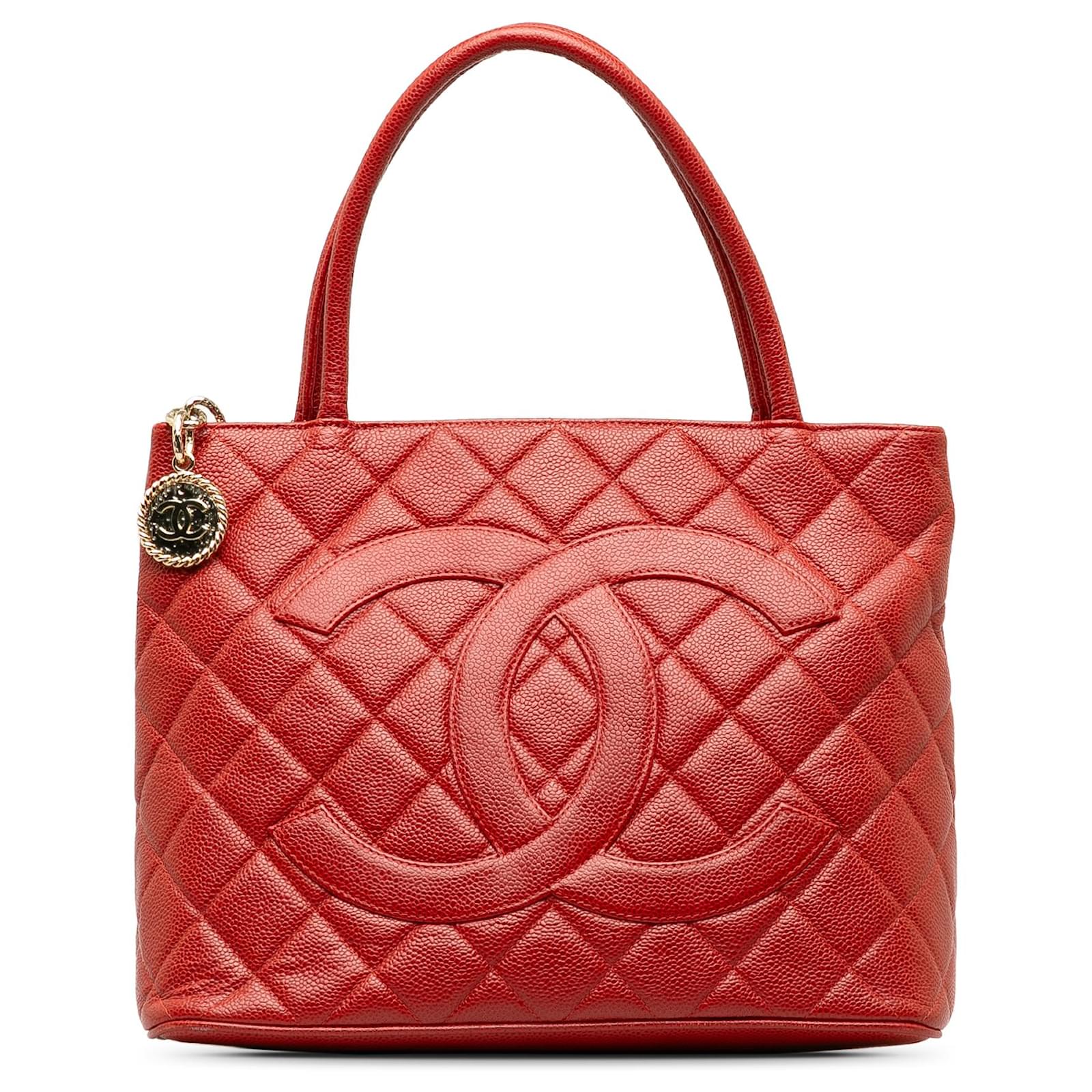 Chanel Red Caviar Medallion Tote Leather Pony-style calfskin ref ...