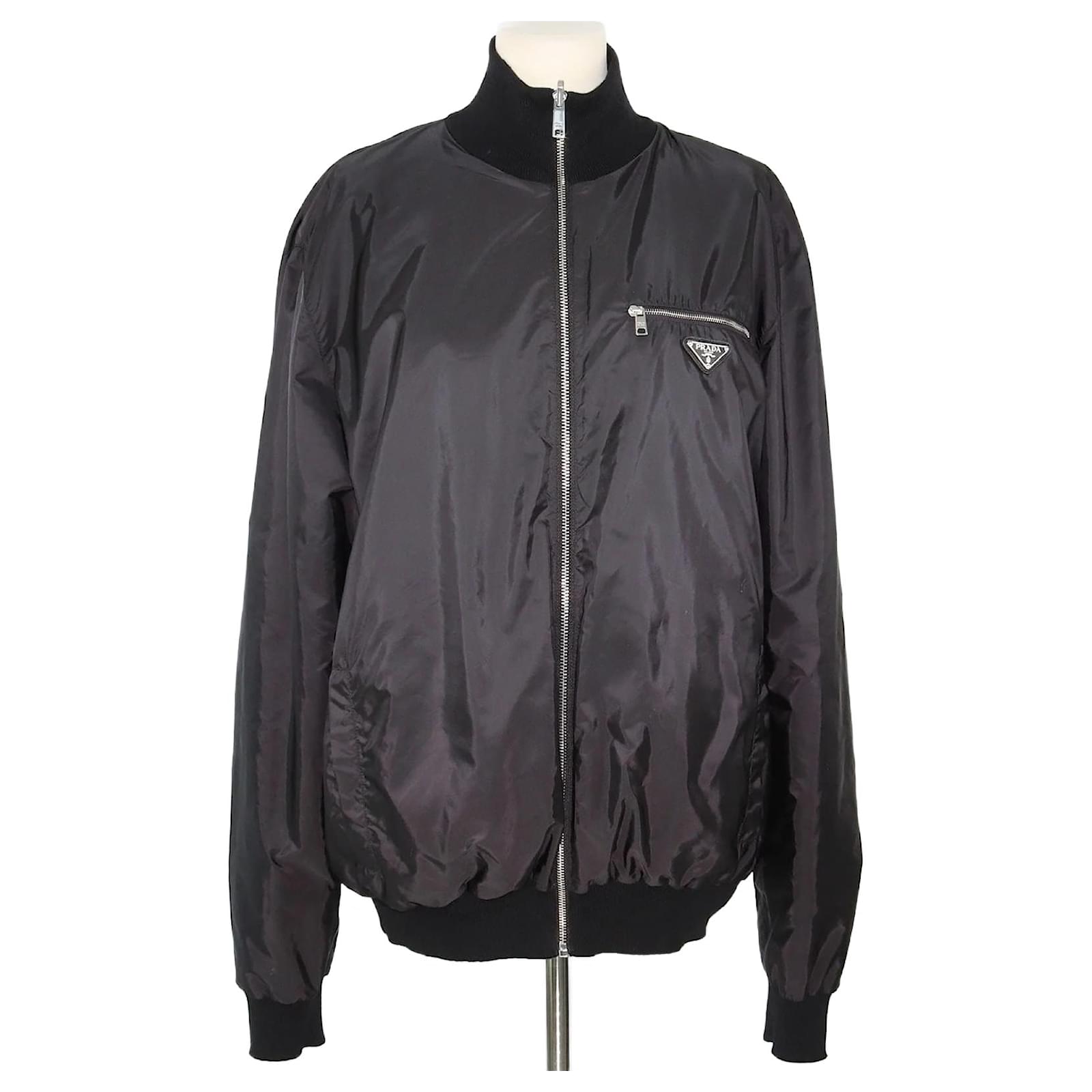 Prada Black Re-Nylon Reversible Jacket Wool ref.1232383 - Joli Closet