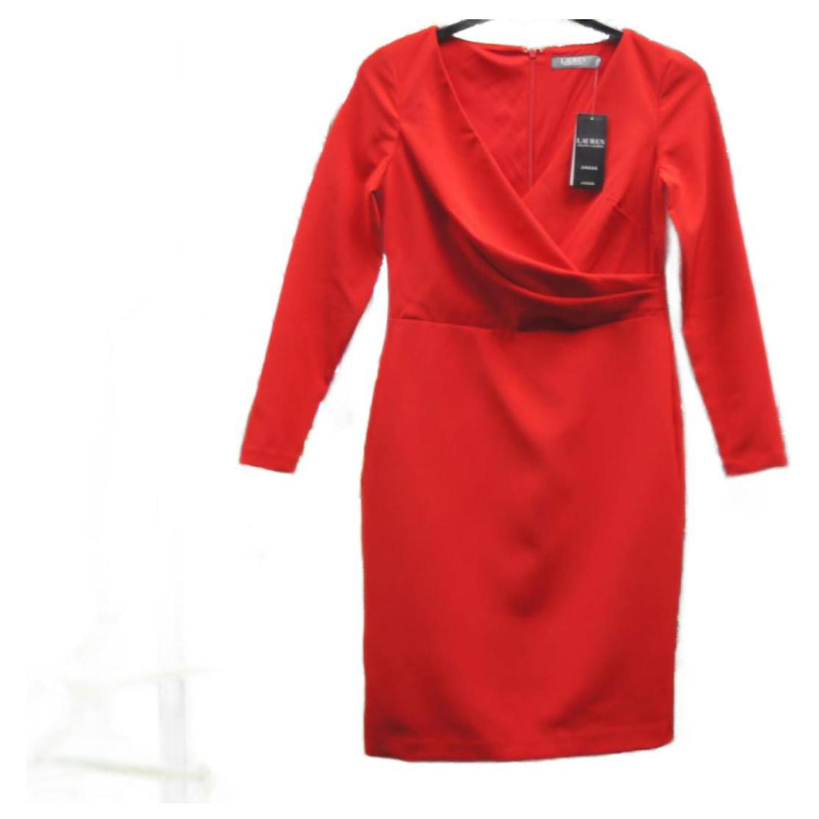 Ralph Lauren Dresses Red Polyester ref.1233541 - Joli Closet