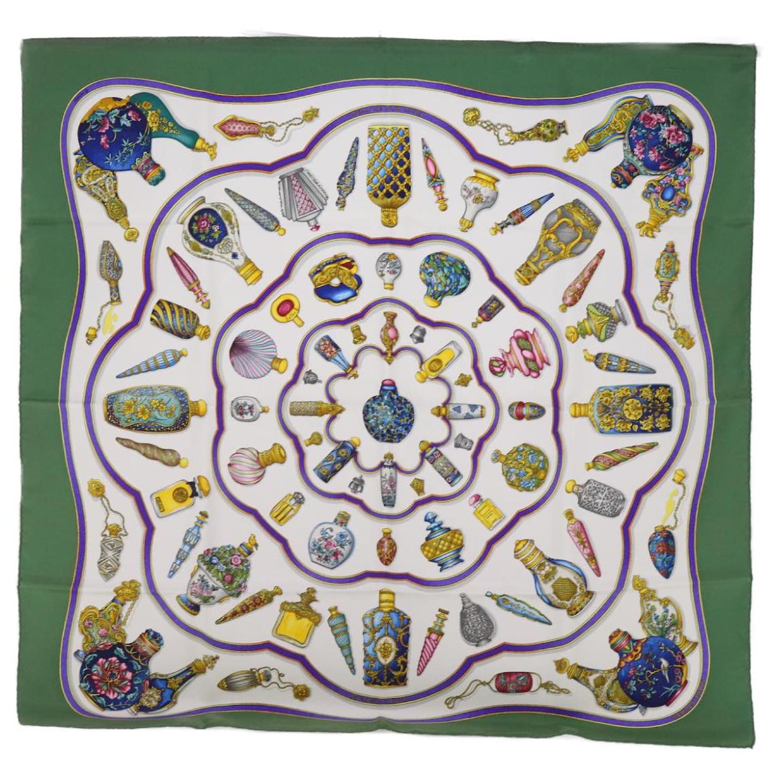 Hermès HERMES CARRE 90 Quimporte le flacon Scarf Silk Green Auth 64885 ...