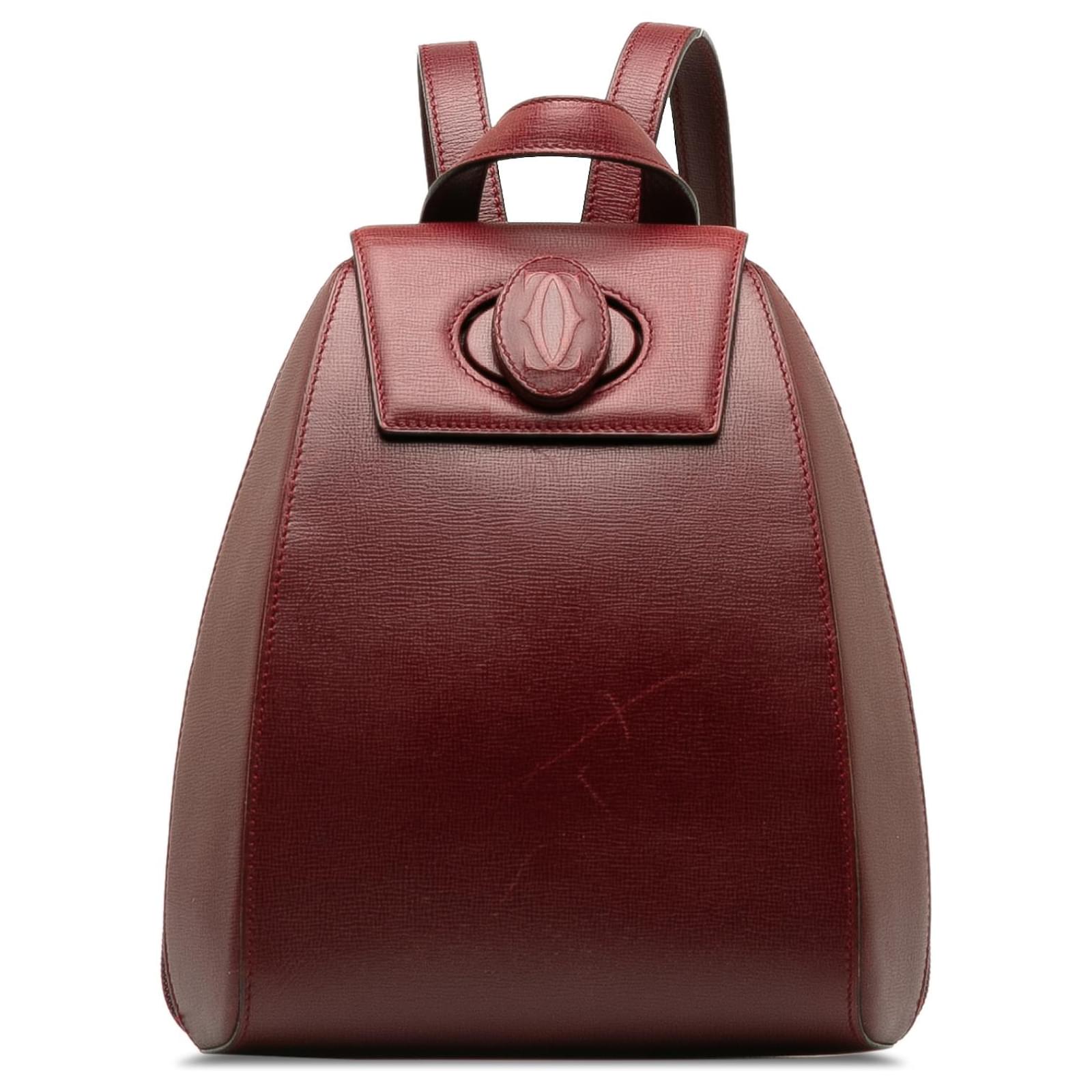 Cartier Red Must De Cartier Backpack Leather Pony-style calfskin ref ...