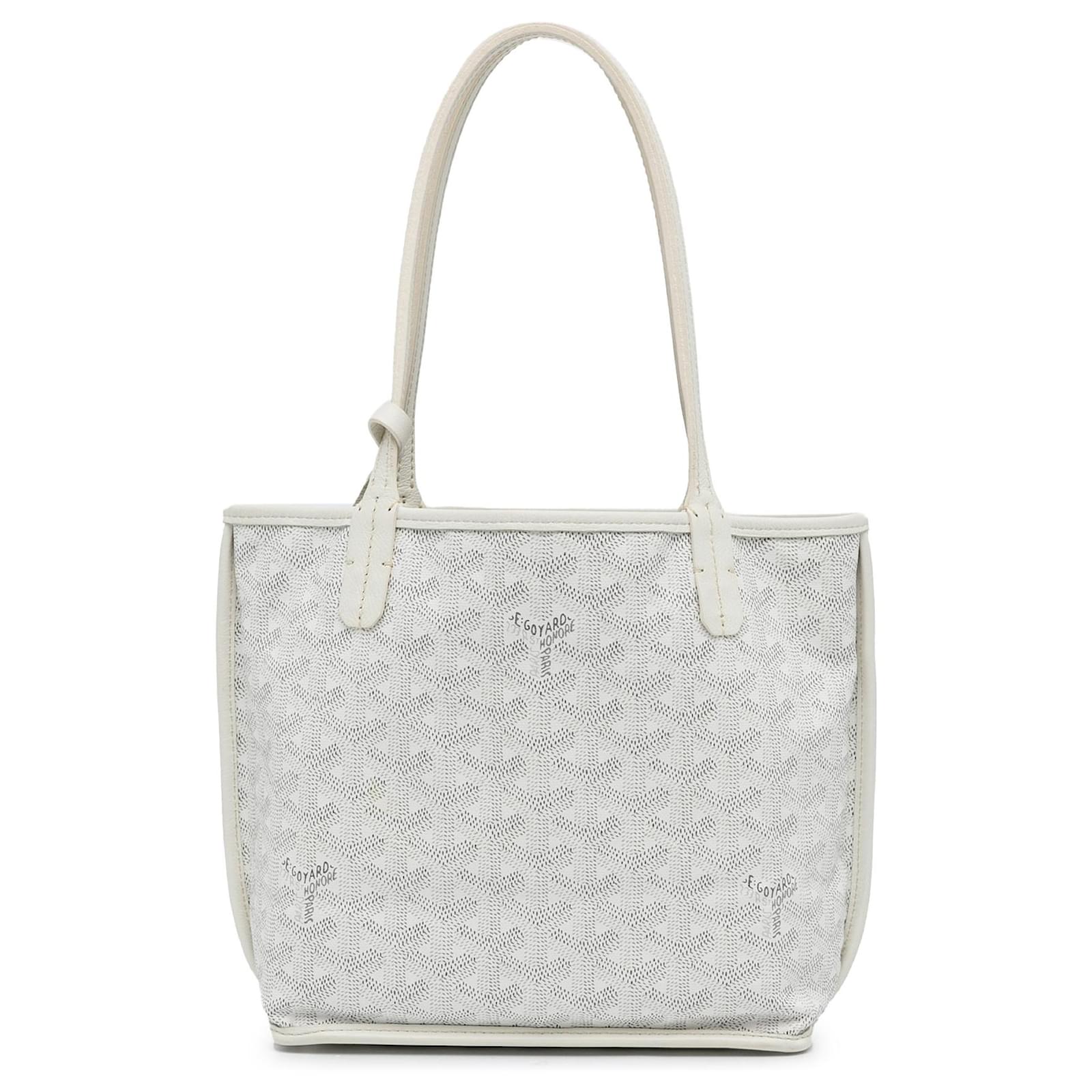 Goyard White Mini Goyardine Reversible Anjou Leather Cloth Pony-style ...