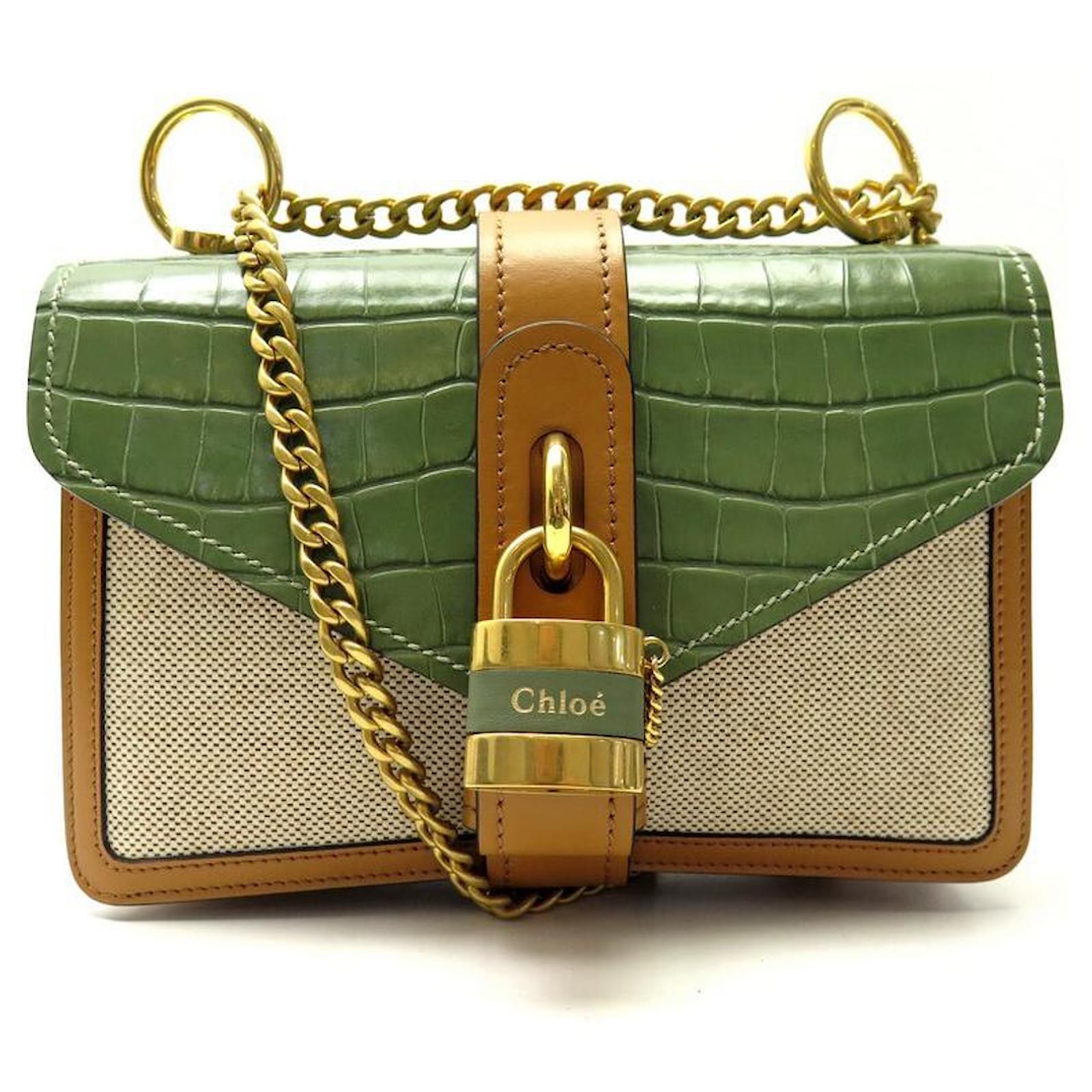 Chloé NEW CHLOE ABY SMALL HANDBAG WITH CROCO LEATHER CROSSBODY AND ...