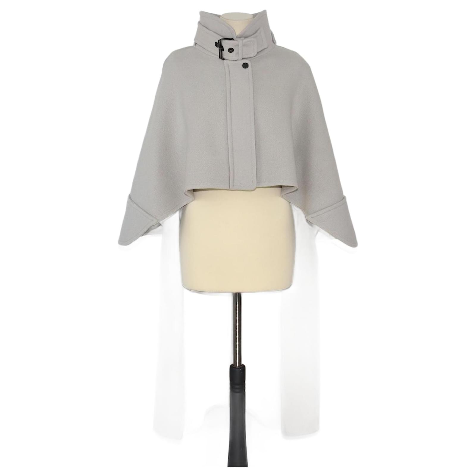 Chloé Chloe Gray Lead Cape Coat Wool ref.1252342 - Joli Closet Chloé Chloe Gray Lead Cape Coat Wool ref.1252342 - Joli Closet