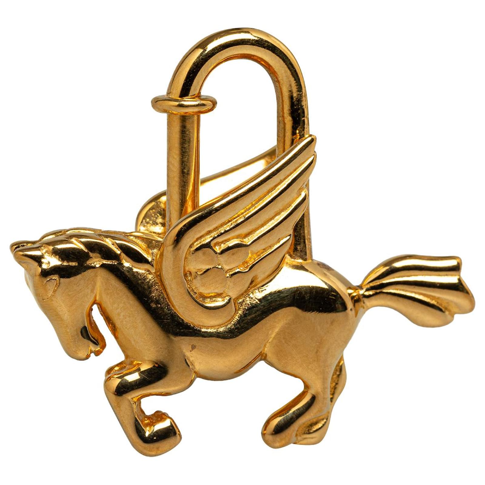 Hermès Hermes Gold Pegasus Cadena Lock Charm Golden Metal Gold-plated ...
