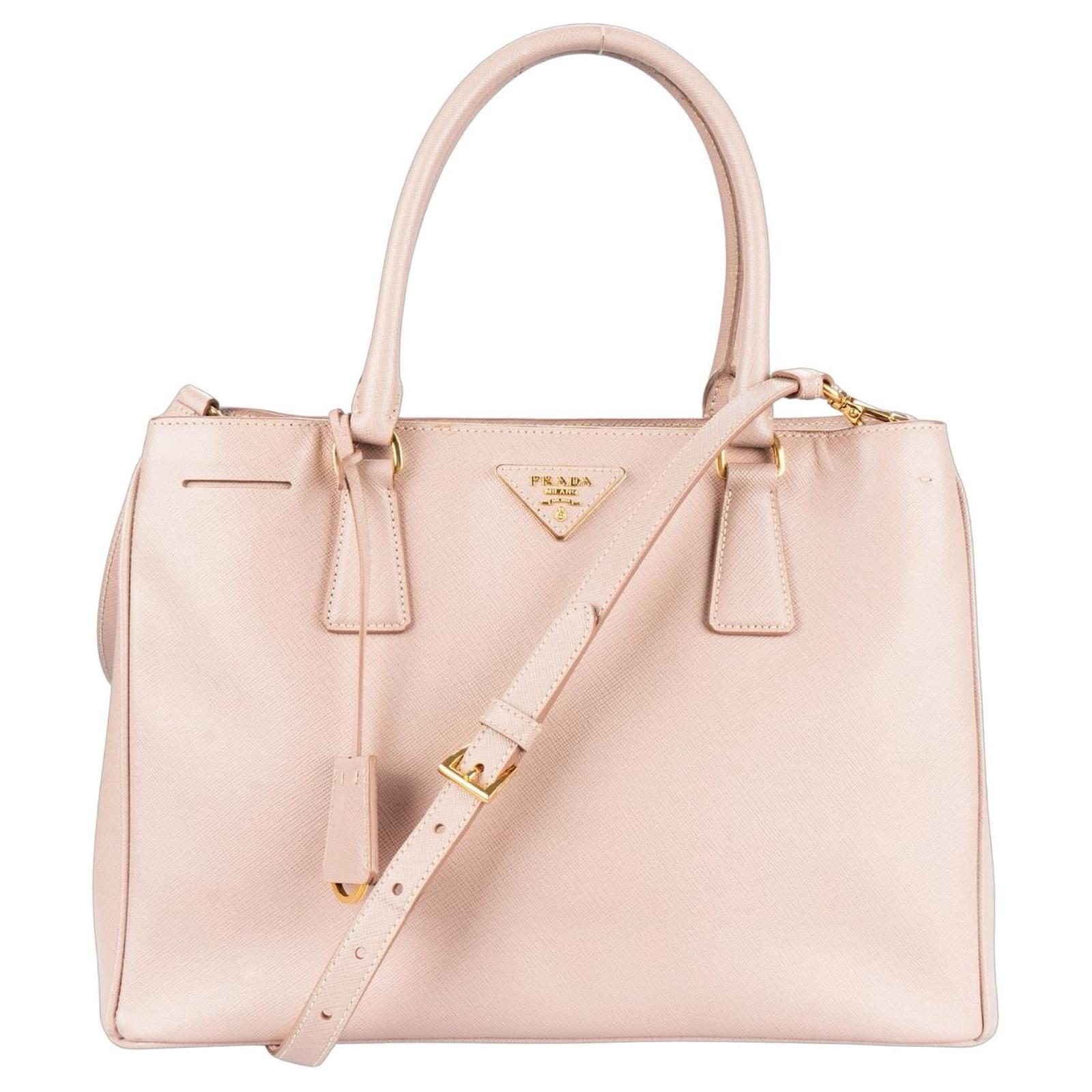 Prada Rose Saffiano Leather Galleria Handbag Pink Cloth ref.1253054 ...