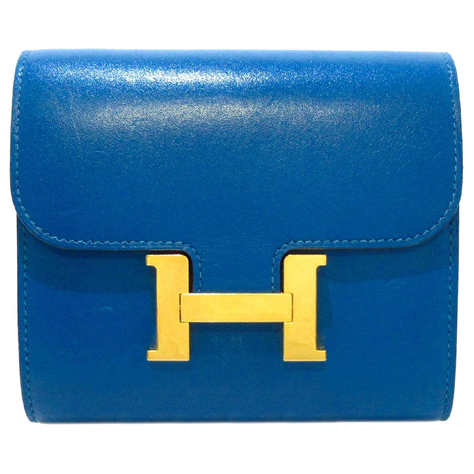 Hermès Hermes wallets Blue Leather ref.1259692 - Joli Closet