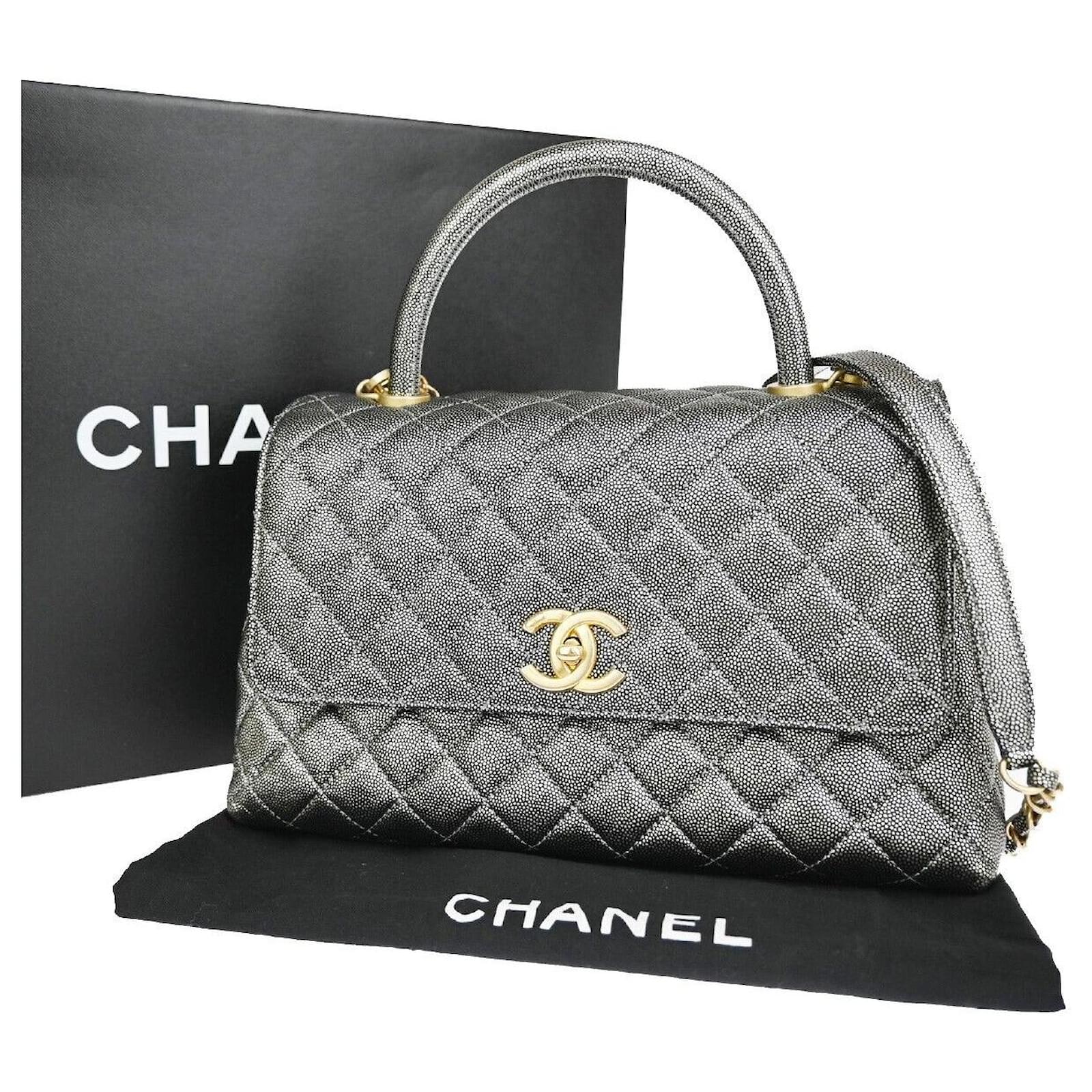 Chanel Coco Handle Silvery Leather ref.1262222 - Joli Closet