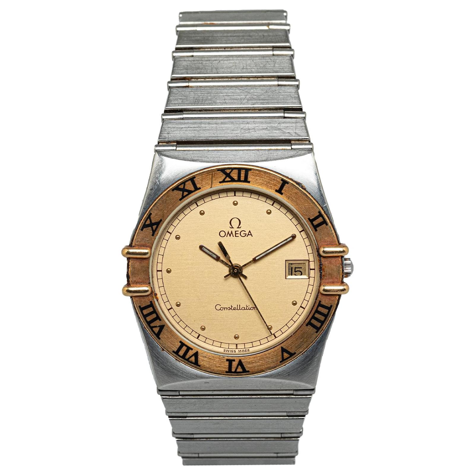 Omega Silver Quartz Stainless Steel Constellation Watch Silvery Metal ...