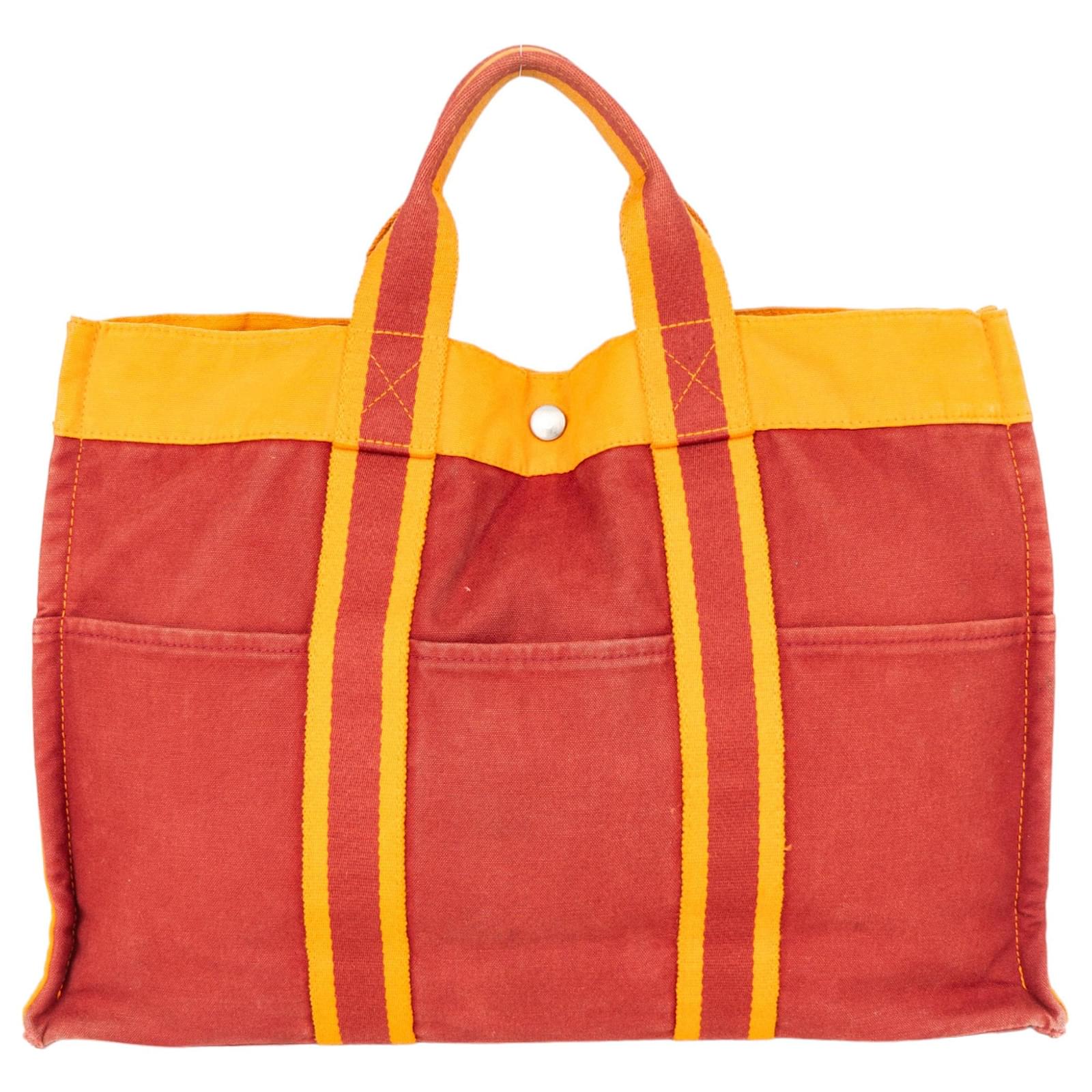 Hermès Hermes Cotton Fourre Tote MM Red Cloth ref.1268369 - Joli Closet