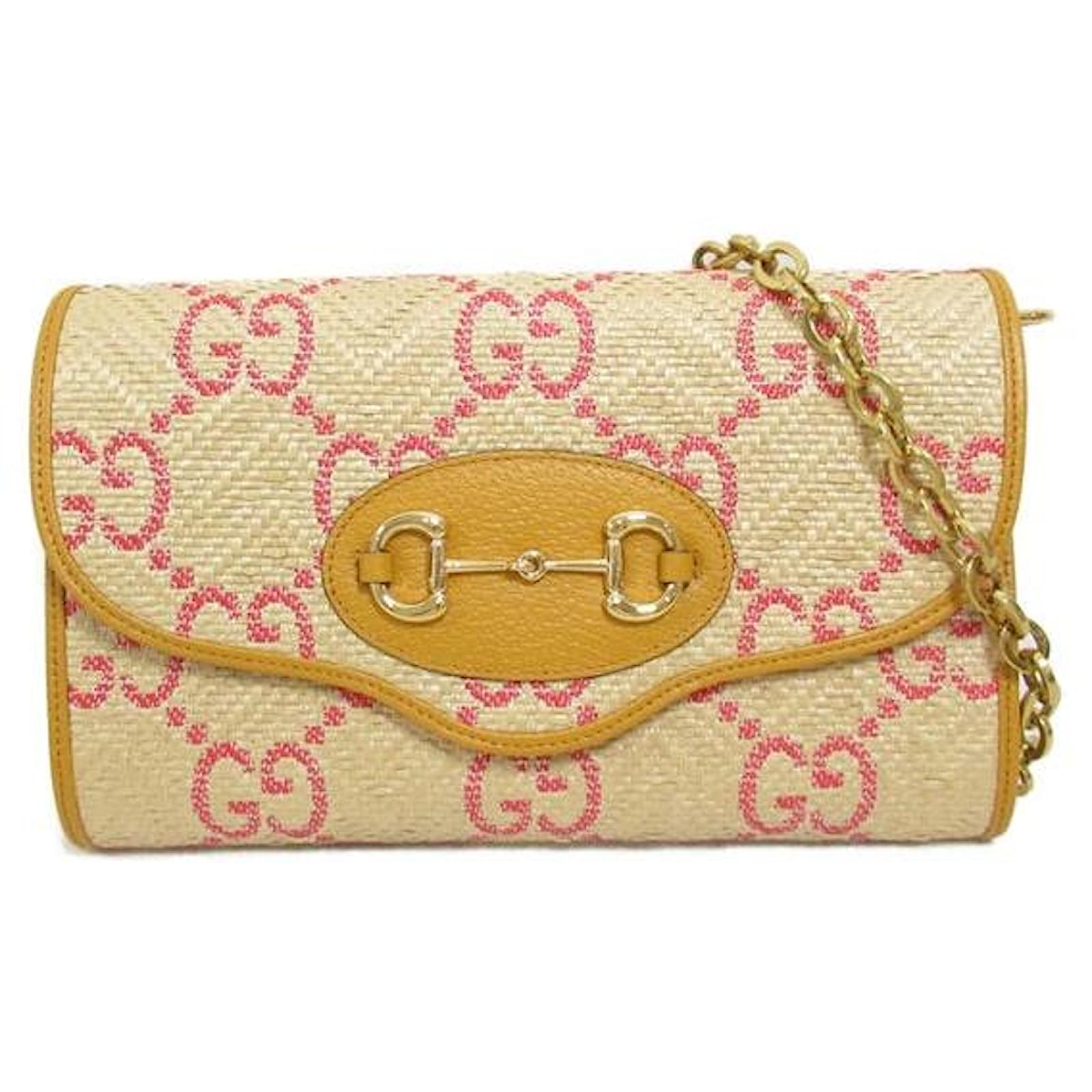 Gucci horsebit 1955 Raffia Shoulder Bag 677296 ref.1282001 - Joli Closet