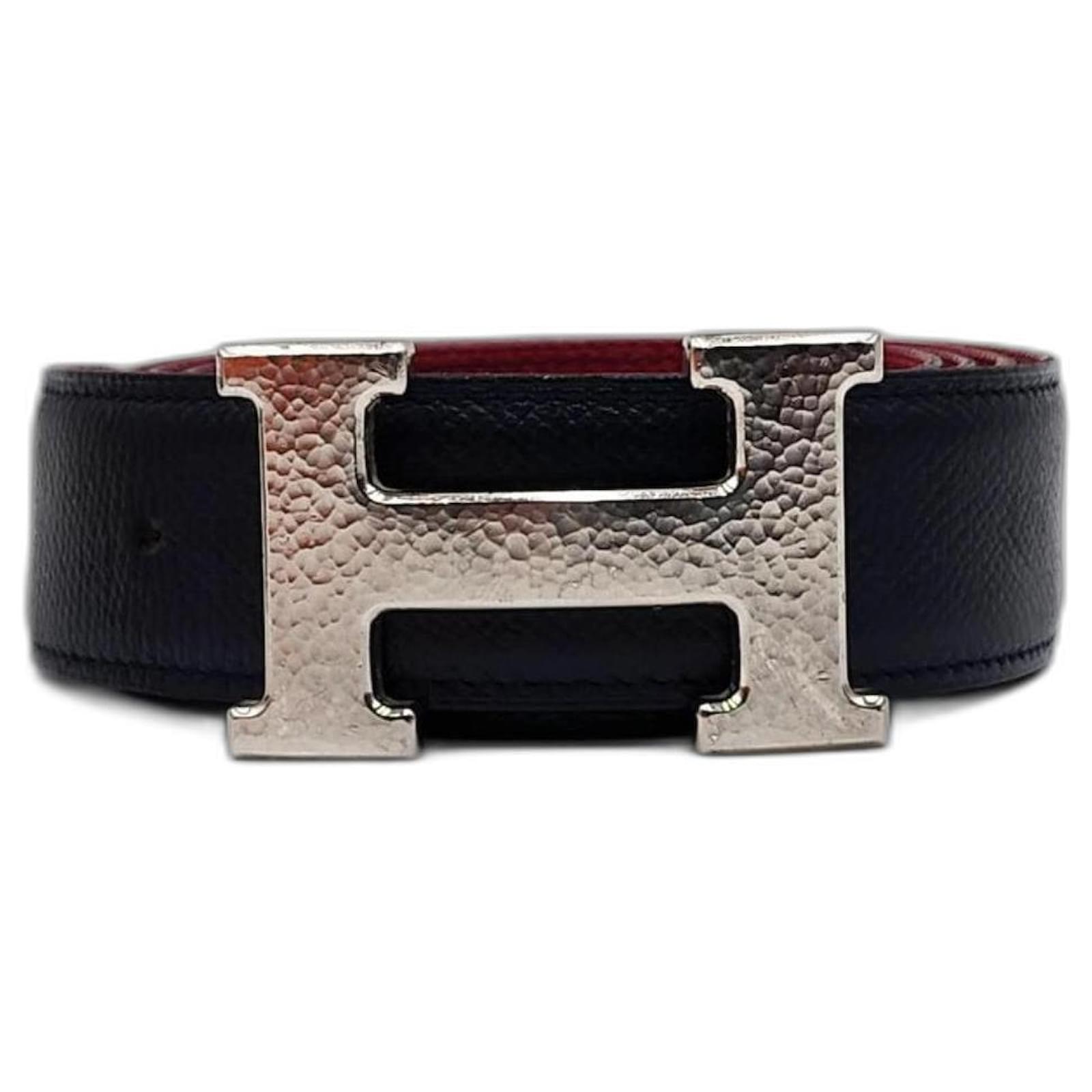 Hermès Cinto Hermes Constance H Reversível Azul Marinho Vermelho com ...