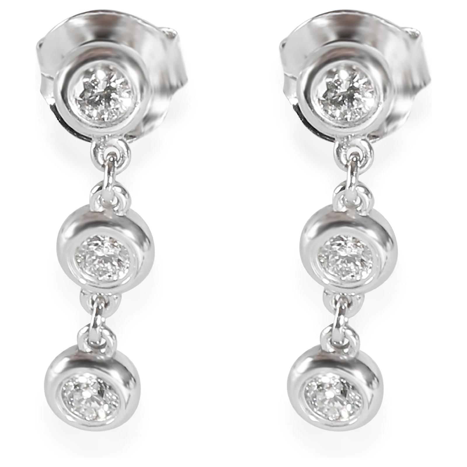 TIFFANY CO. Orecchini pendenti Elsa Peretti Diamond By The Yard in argento 0.3 ctw