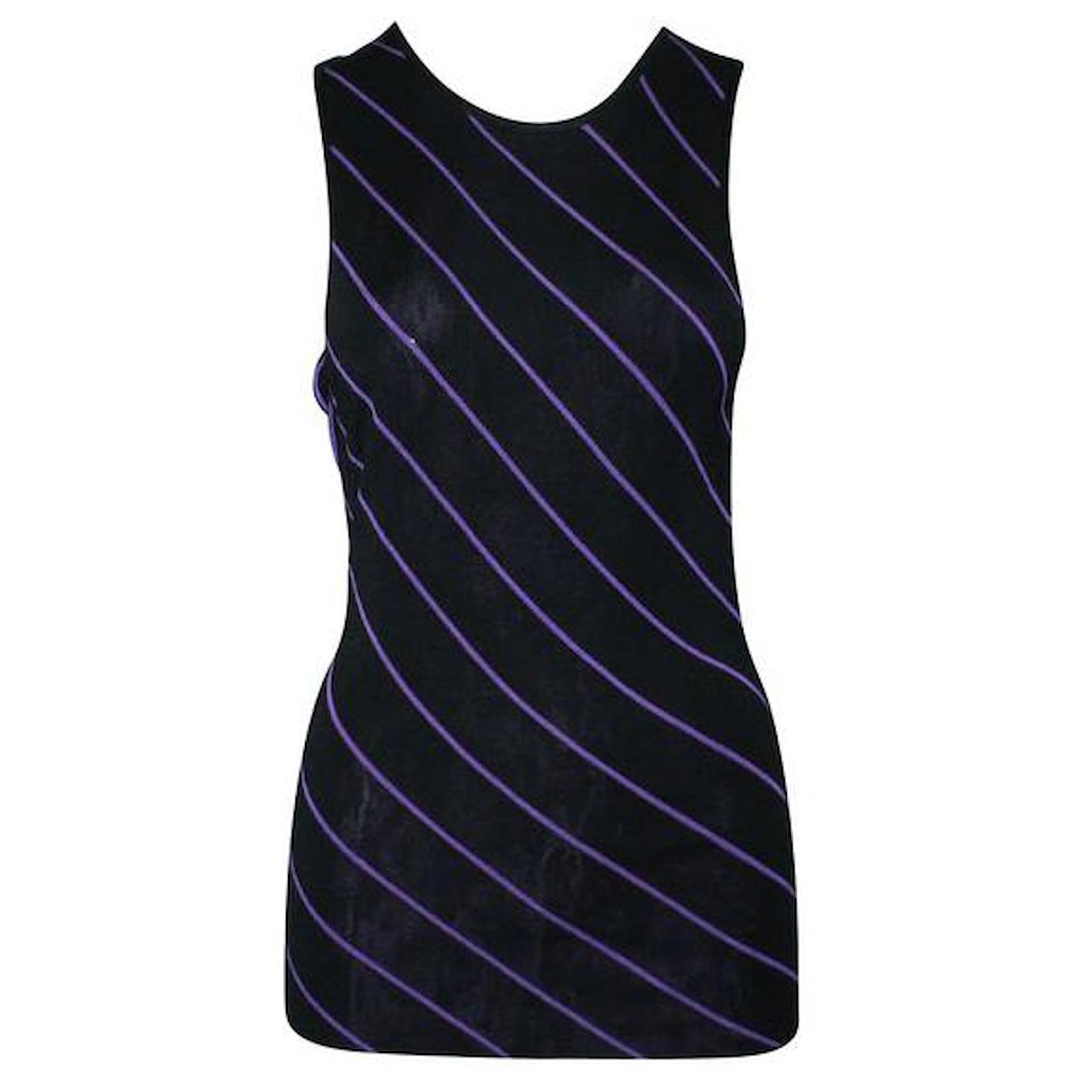 Gucci Black and Purple Open Back Top Viscose ref.1284858 - Joli Closet
