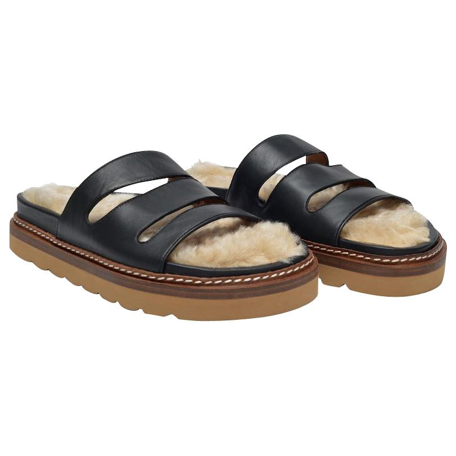 Rejina Pyo Maggie Sandals in Black Smooth Leather ref.1290994 - Joli Closet