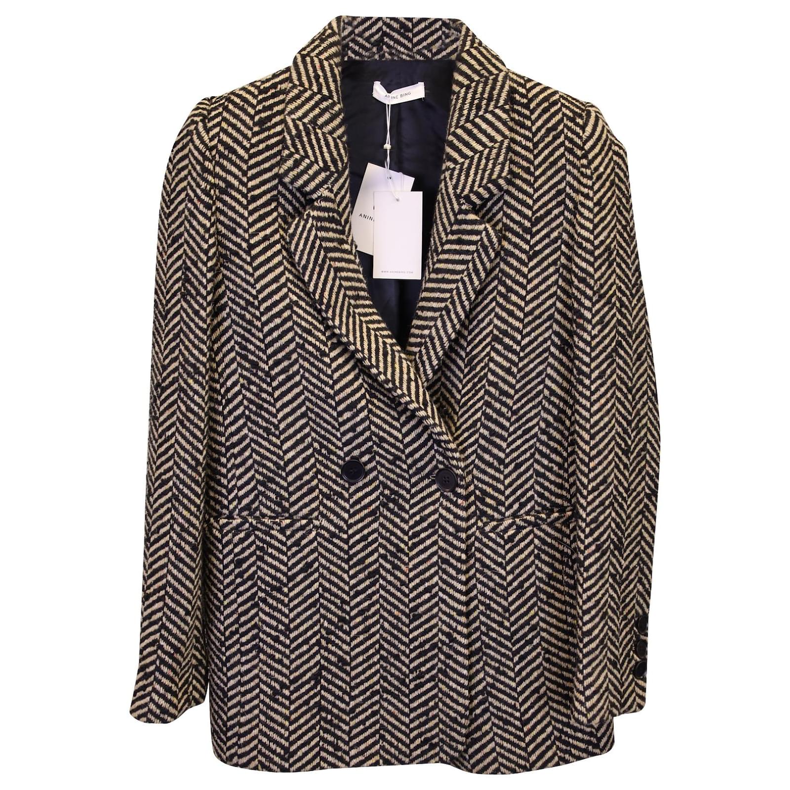 Anine Bing Fishbone Blazer in Beige Acrylic ref.1291622 - Joli Closet