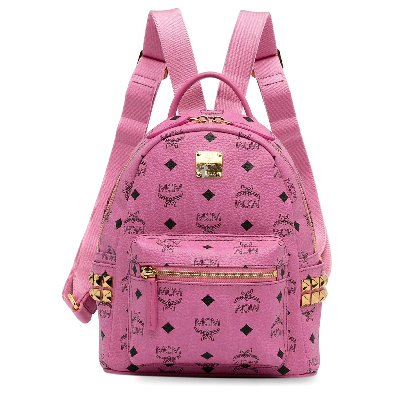 Pink MCM Mini Visetos Stark Backpack Leather ref.1293077 - Joli Closet
