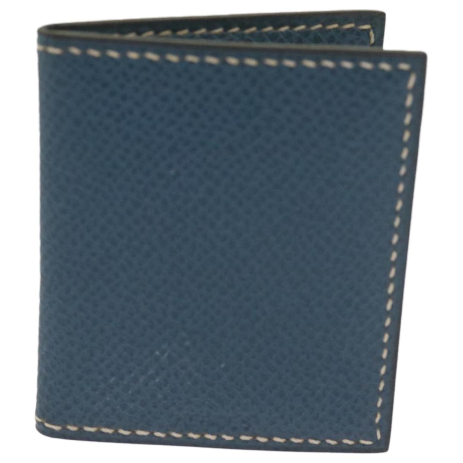 Hermès HERMES Mini Photo Case Photo Frame Leather Blue Talasa Auth ...