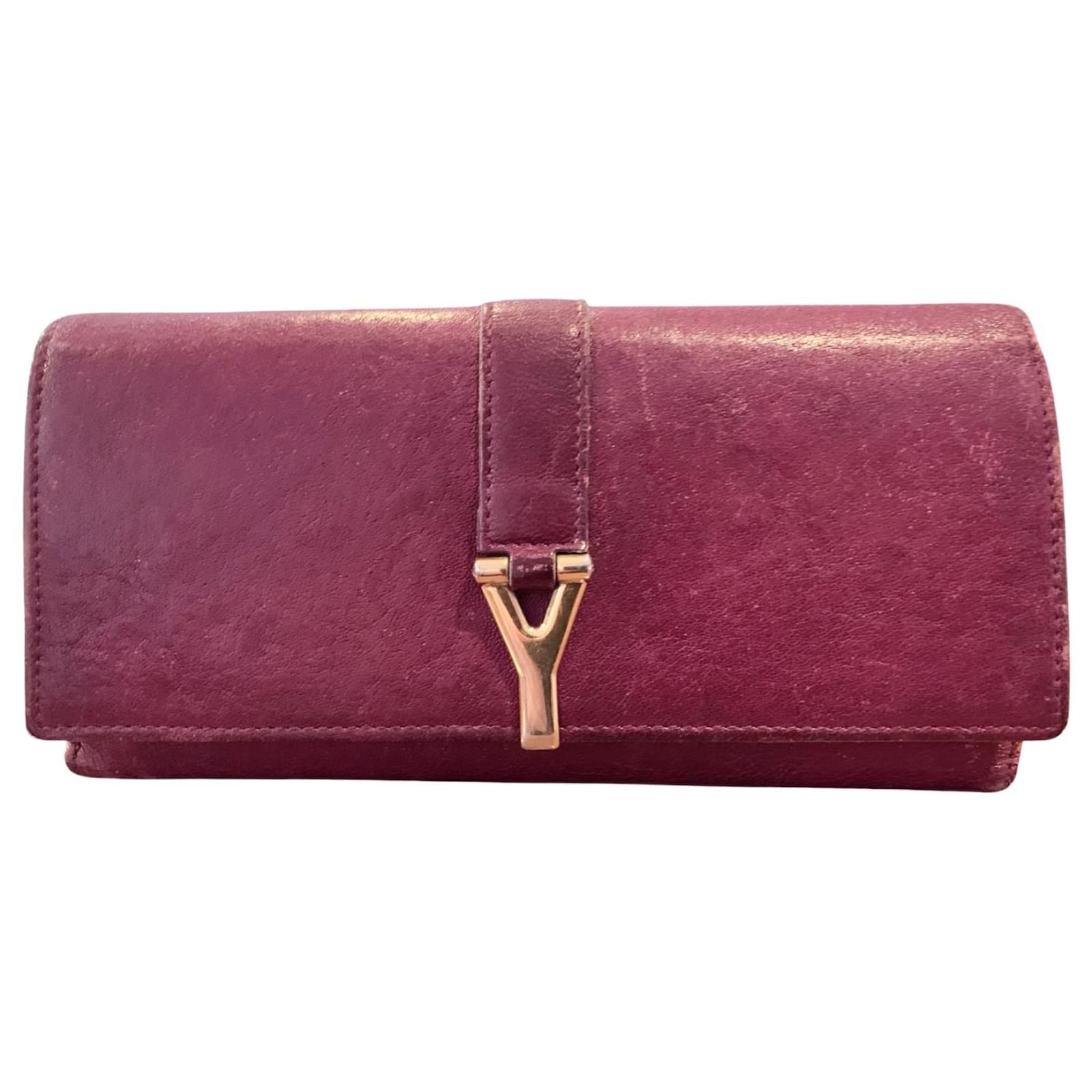 Yves Saint Laurent wallet Purple Leather ref.1296968 - Joli Closet