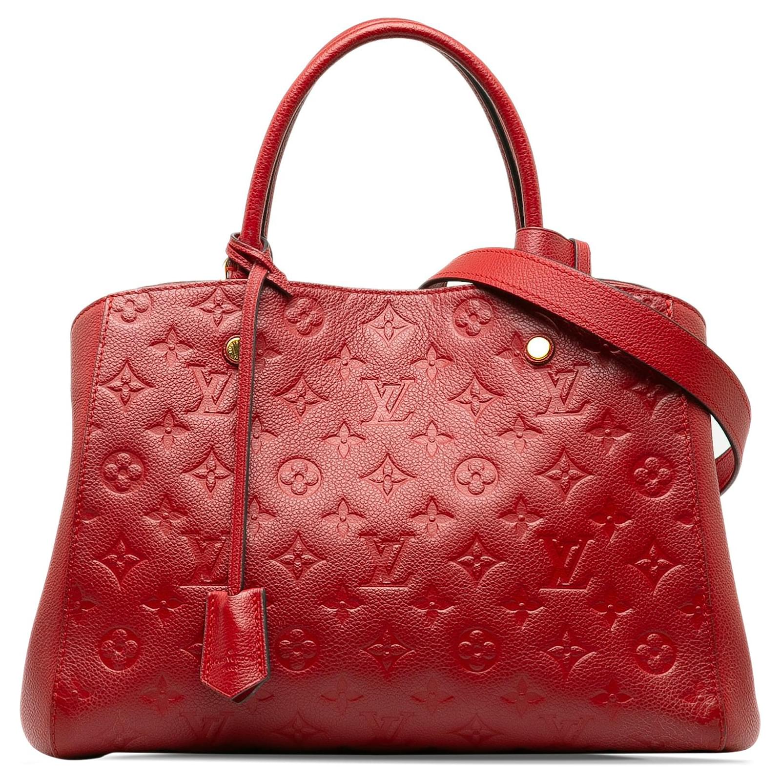 Red Louis Vuitton Monogram Empreinte Montaigne MM Satchel Leather ref ...