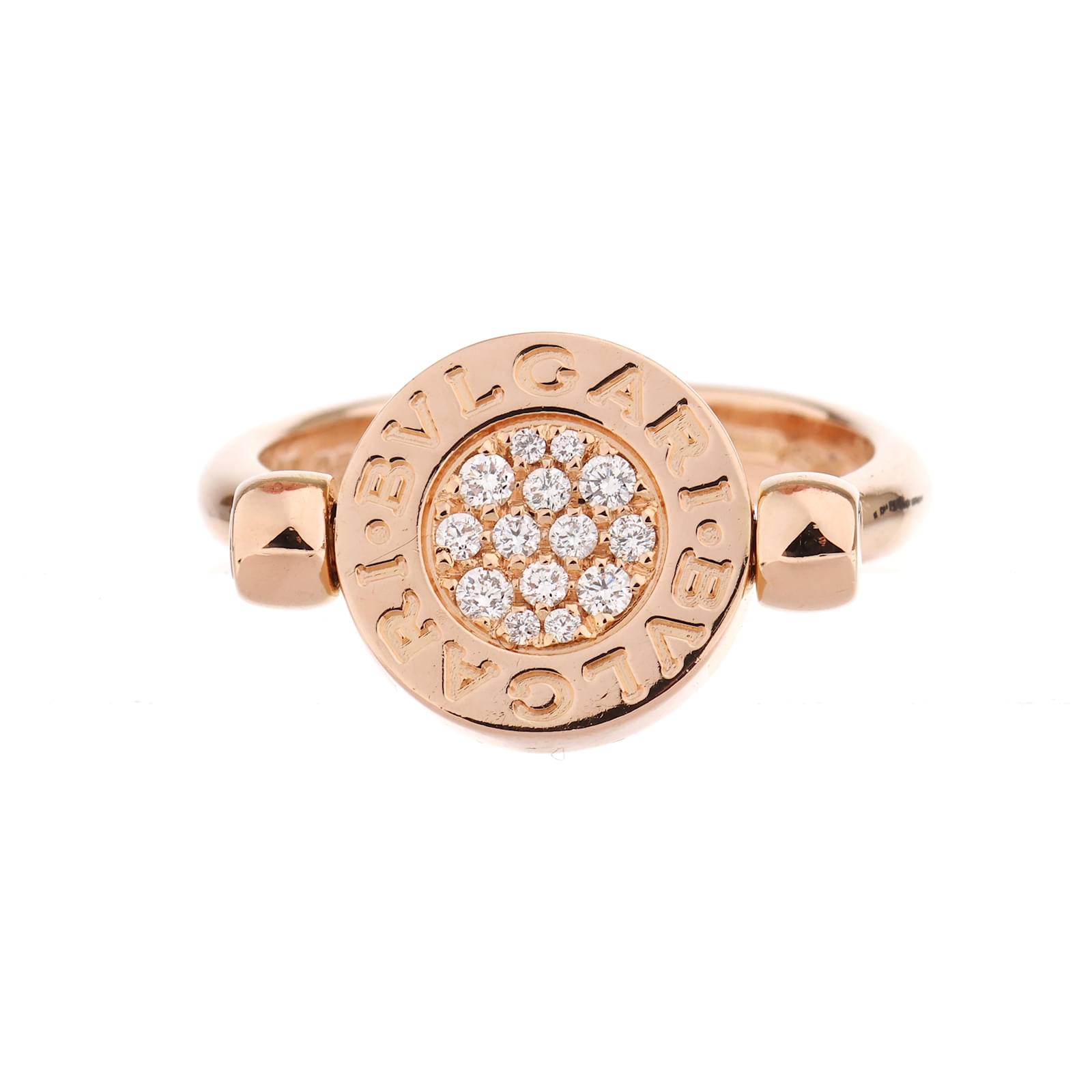Bulgari 18K Rose Gold Diamond Mother of Pearl BVLGARI BVLGARI Ring 50 ...