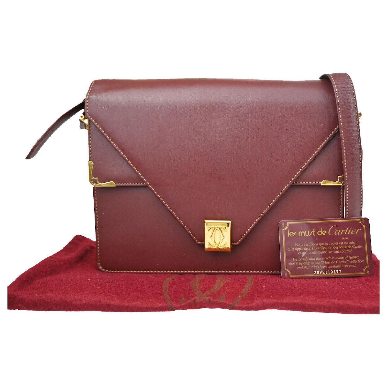 Cartier Must de Cartier Dark red Leather ref.1314791 - Joli Closet