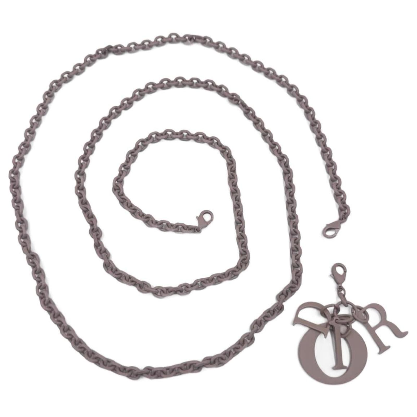 Removable chain shoulder strap in powder pink Christian Dior with D.I.O ...