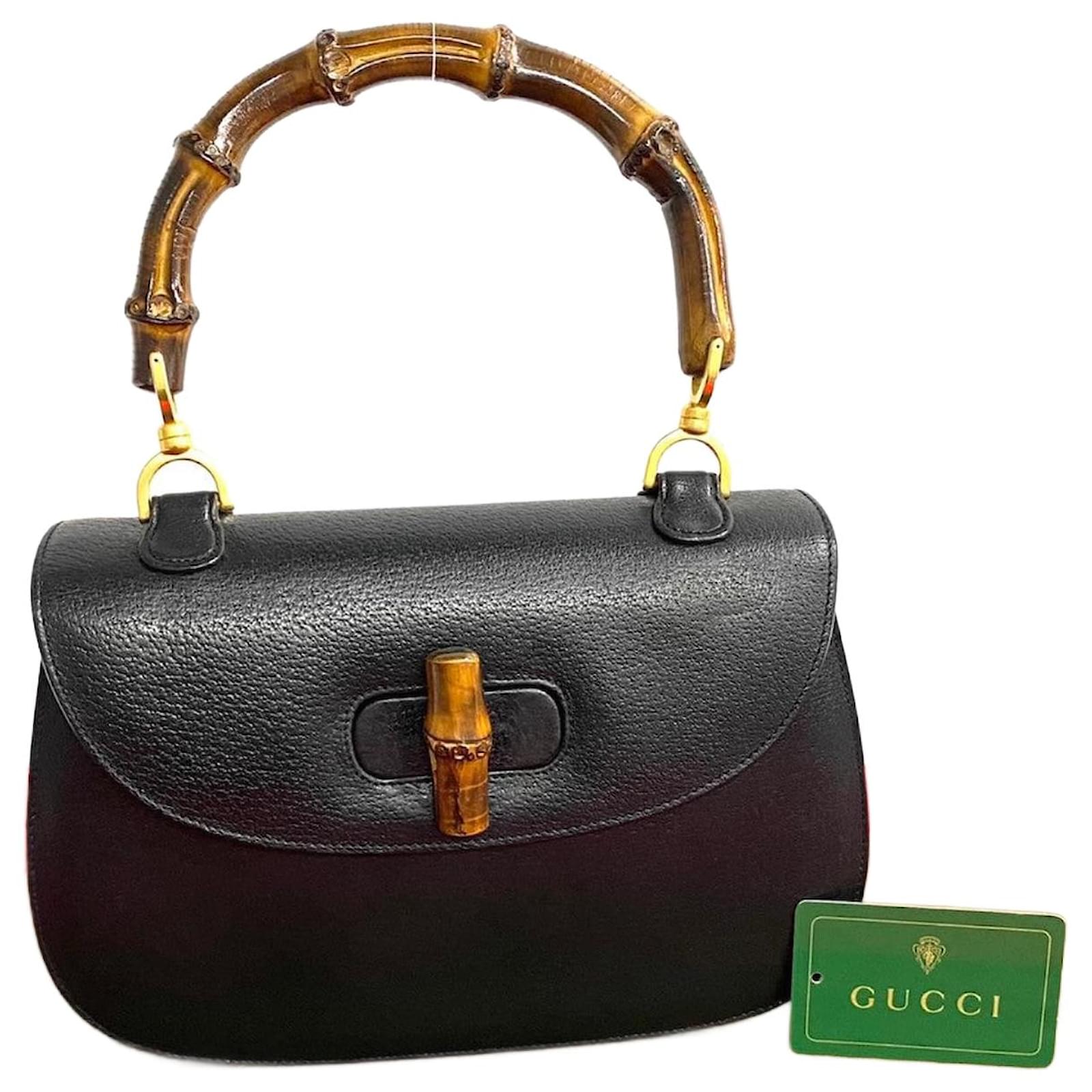 Gucci Bamboo Flap Top Handle Bag Leather Handbag in Excellent condition ...