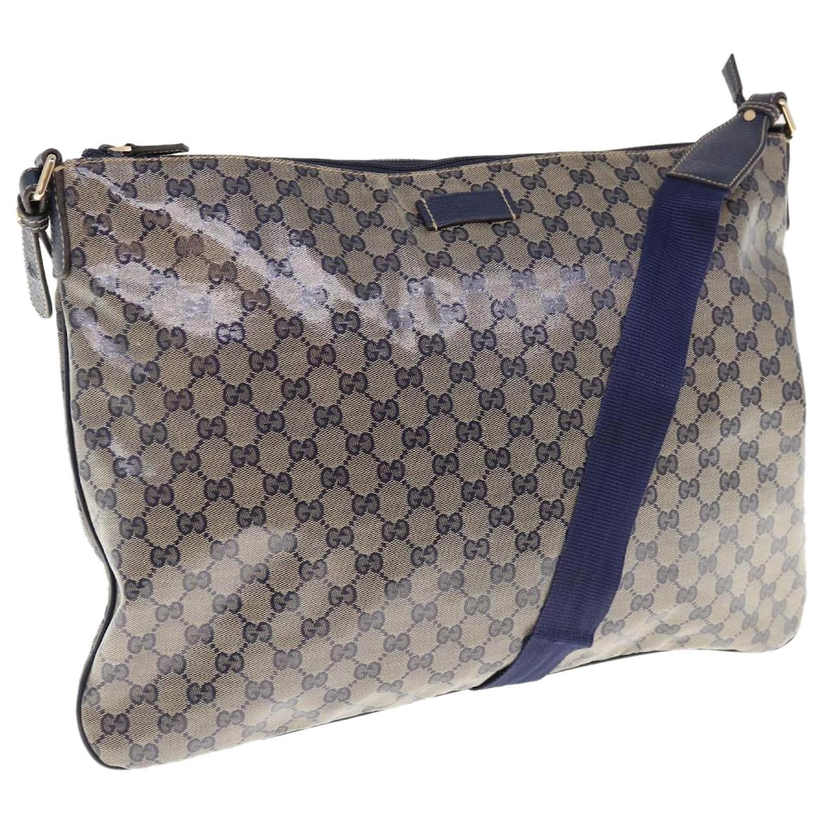 GUCCI GG Crystal Shoulder Bag Navy 278301 Auth tb995 Navy blue ref ...