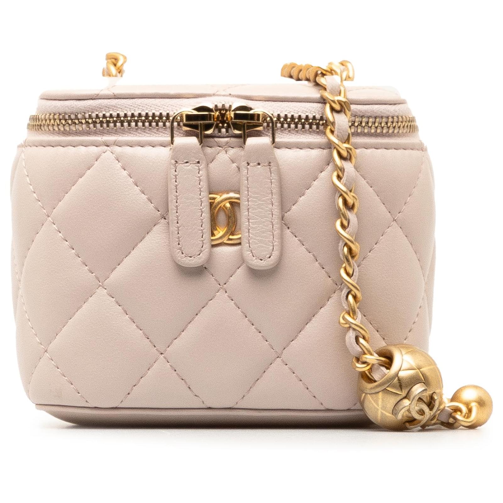Chanel Pink Mini Lambskin Pearl Crush Vanity Leather ref.1321515 - Joli ...