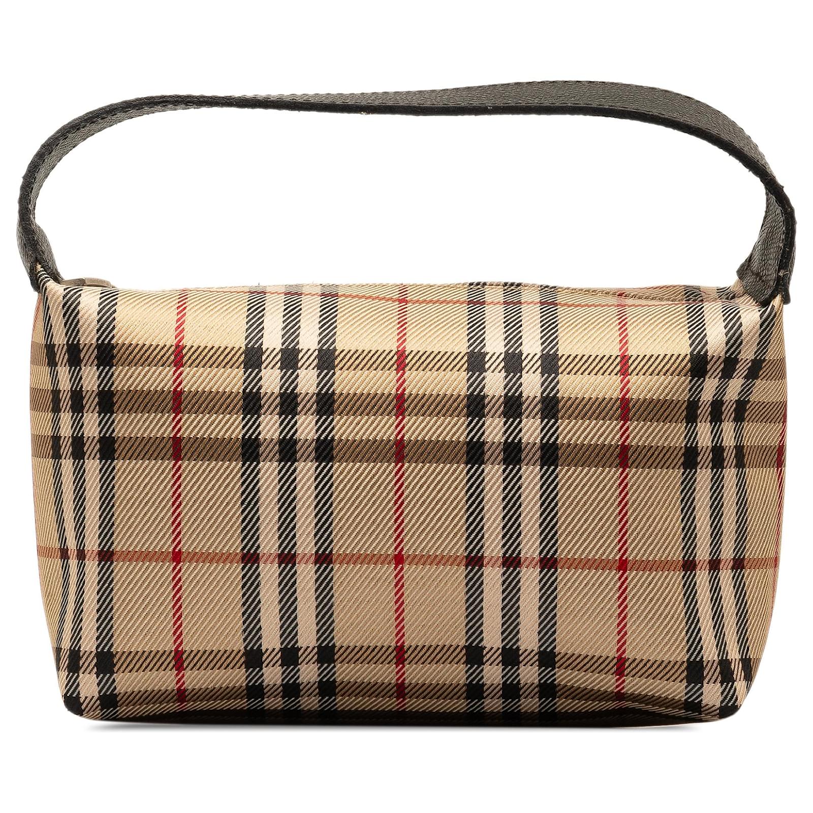 Burberry Brown House Check Canvas Handbag Beige Cloth Cloth ref.1321517 ...