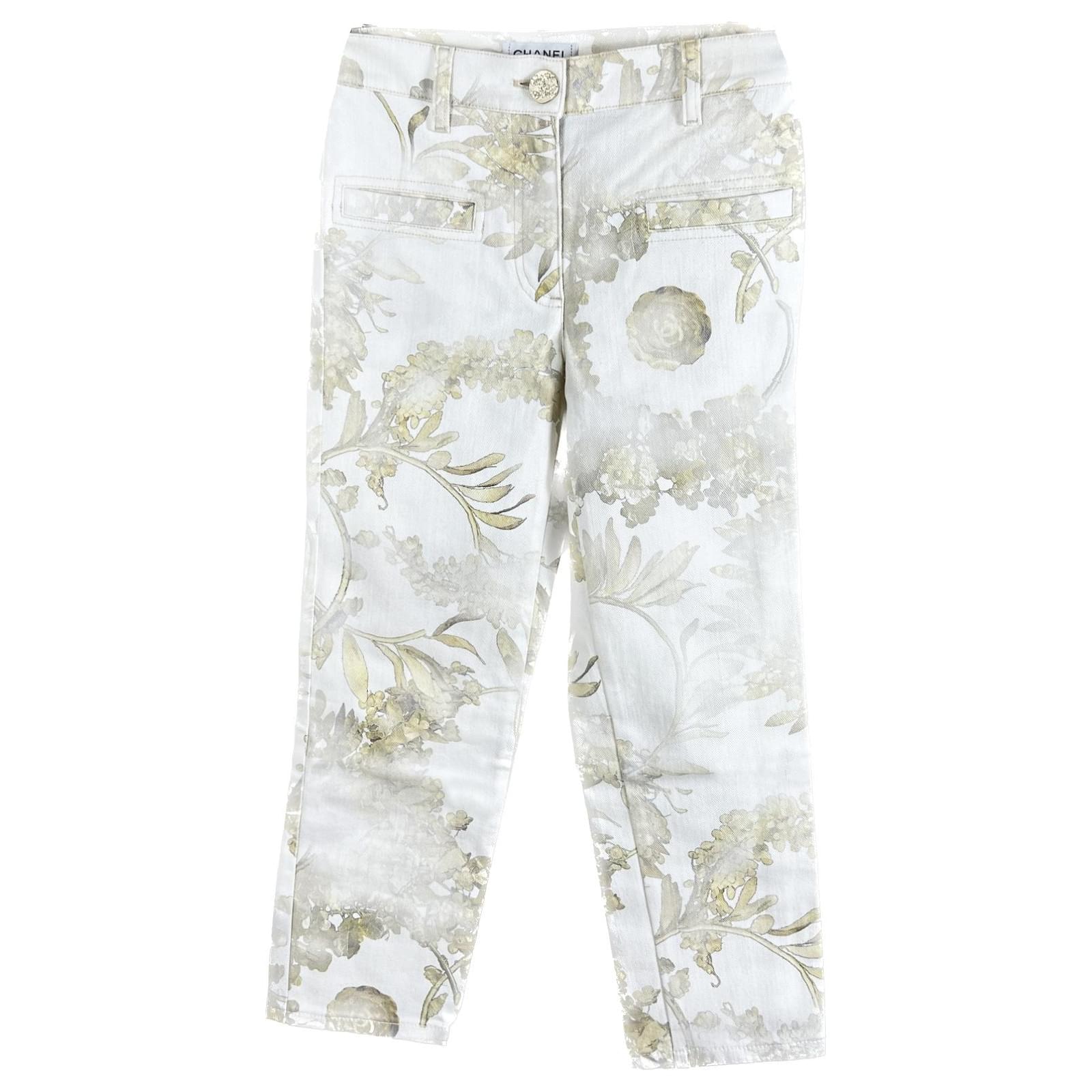 Chanel Jeans CC Logo Faded Pattern Catwalk Multiple colors Cotton ref ...