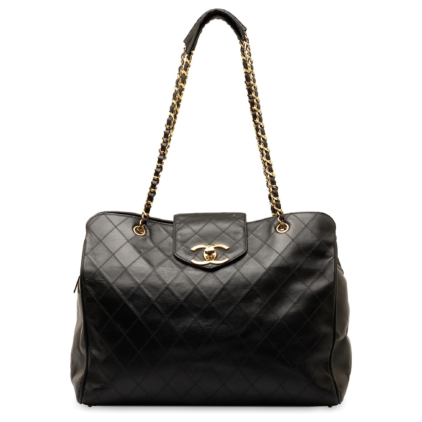 Chanel Black XL Lambskin Leather Supermodel Weekender ref.1336582 ...
