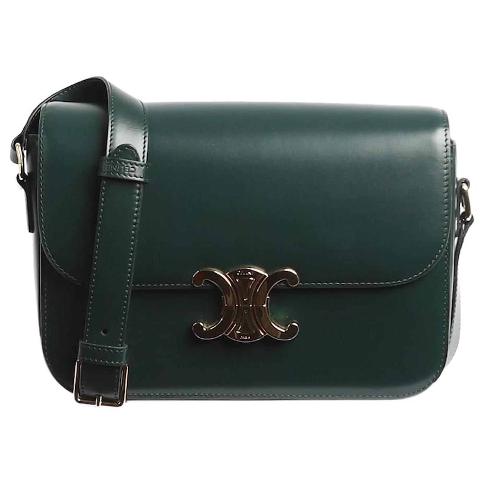 Celine Dark green Classique Triomphe bag Leather ref.1344963 Joli Closet