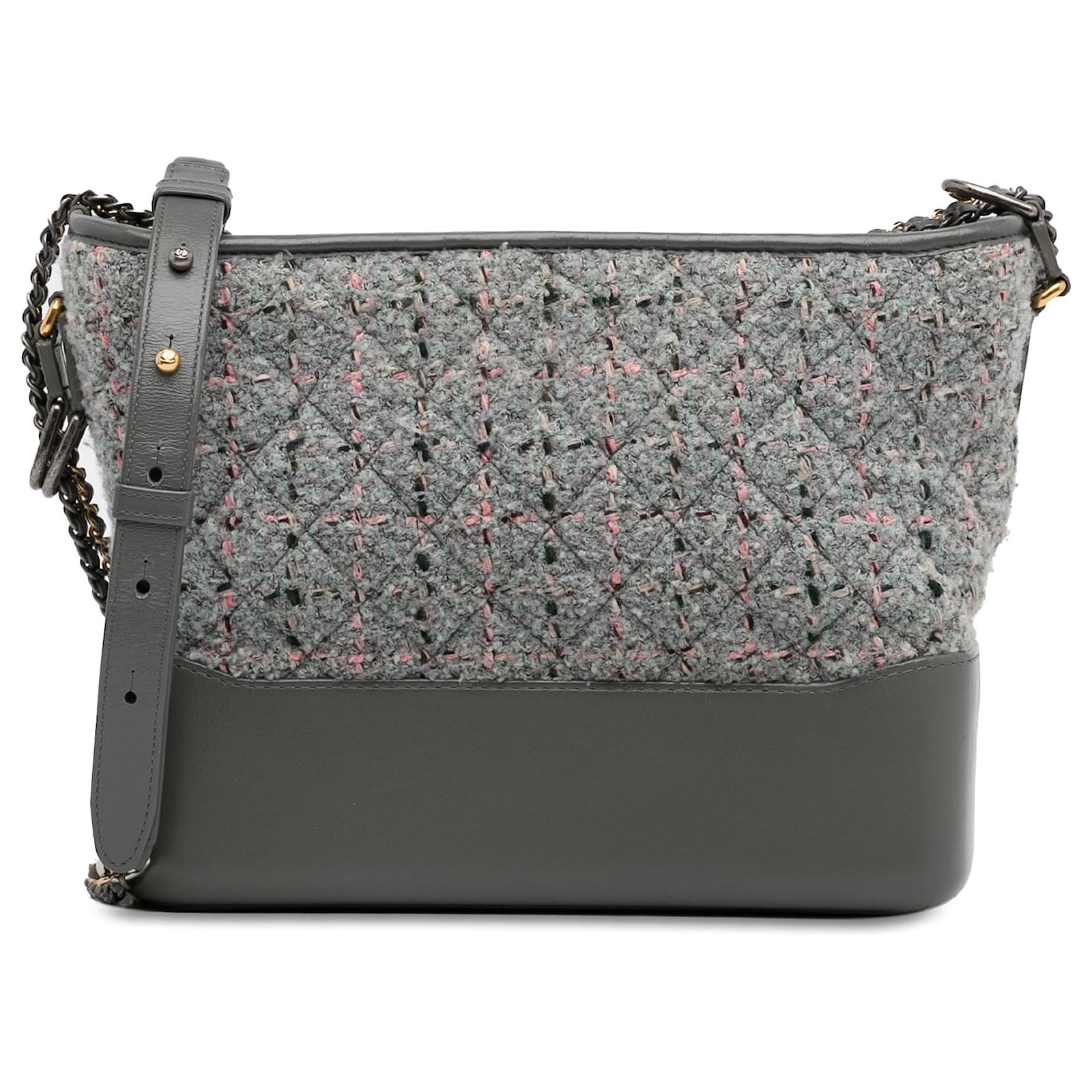 Chanel Gray Medium Tweed Gabrielle Crossbody Grey Cloth ref.1347864 ...