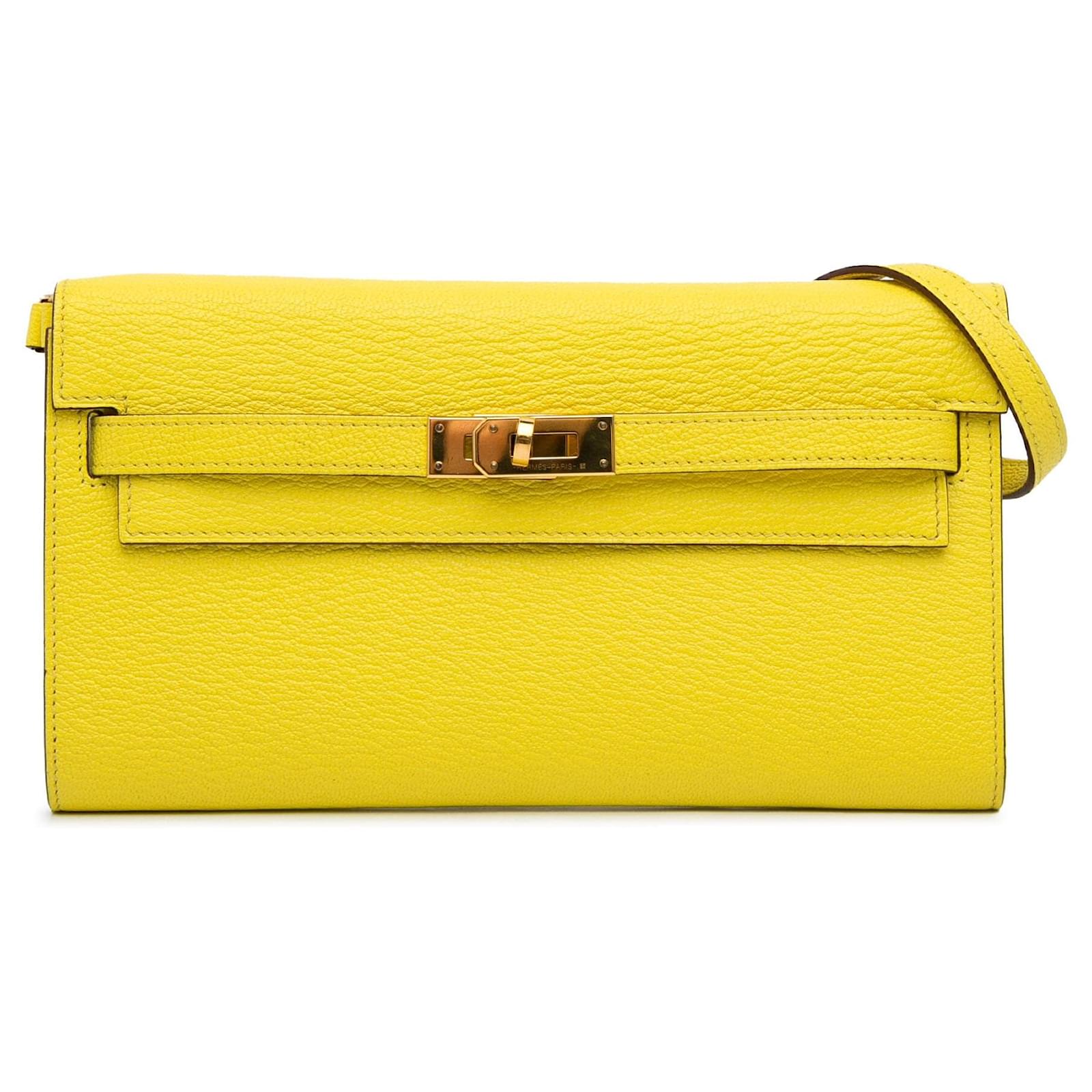Hermès Hermes Chevre Kelly To Go Wallet Yellow Leather ref.1348745 ...