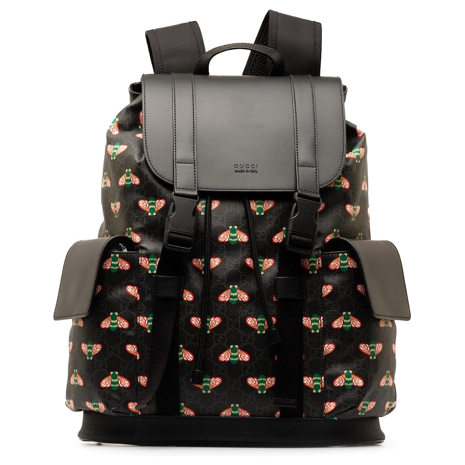 Gucci GG Supreme Bestiary Bee Backpack Black Leather ref.1348896 - Joli ...