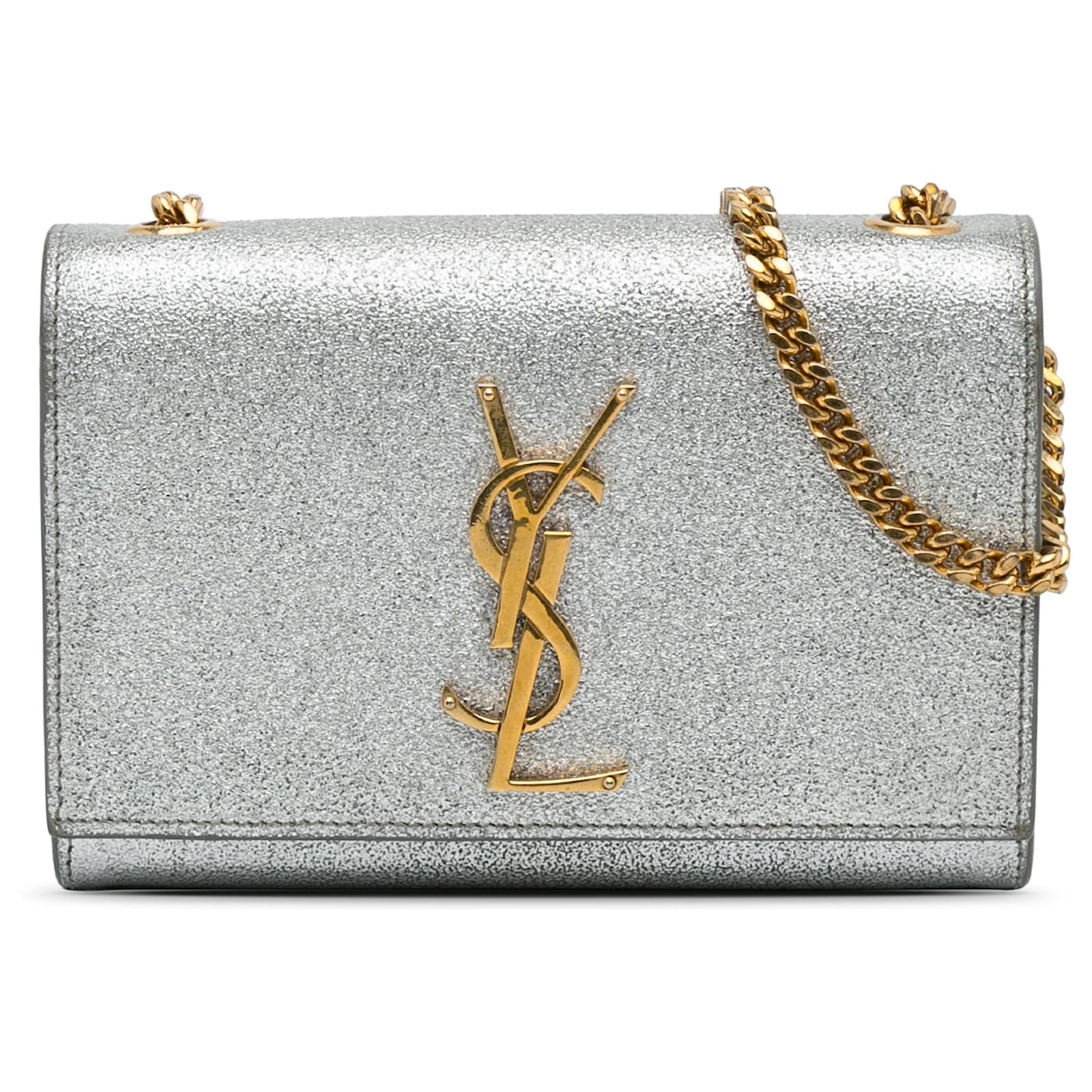 Saint Laurent Small Monogram Kate Silver Silvery Leather ref.1349060 ...