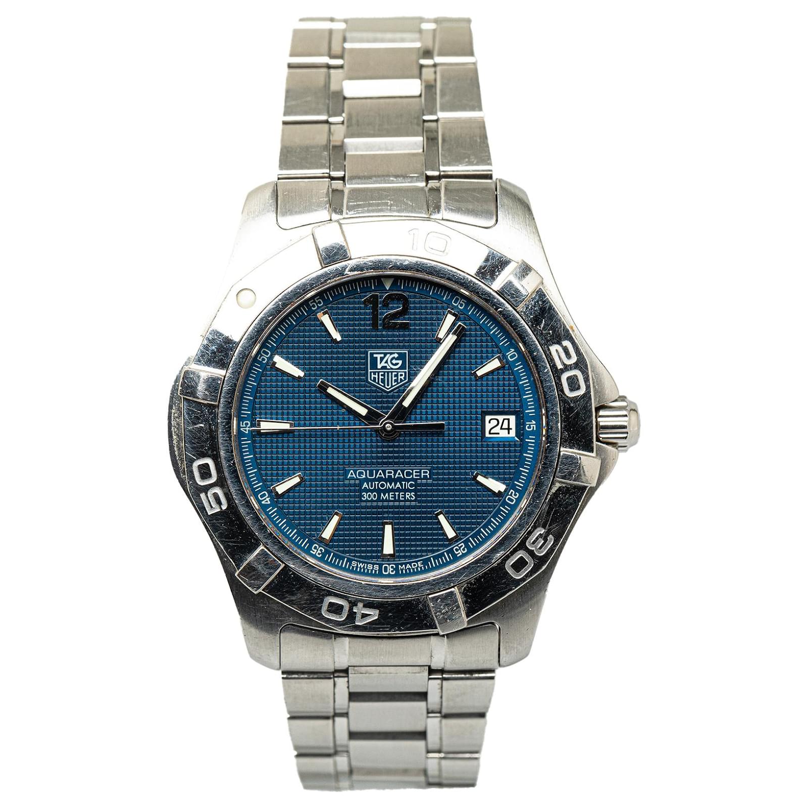 Tag Heuer Silver Automatic Stainless Steel Aquaracer Watch Silvery ...