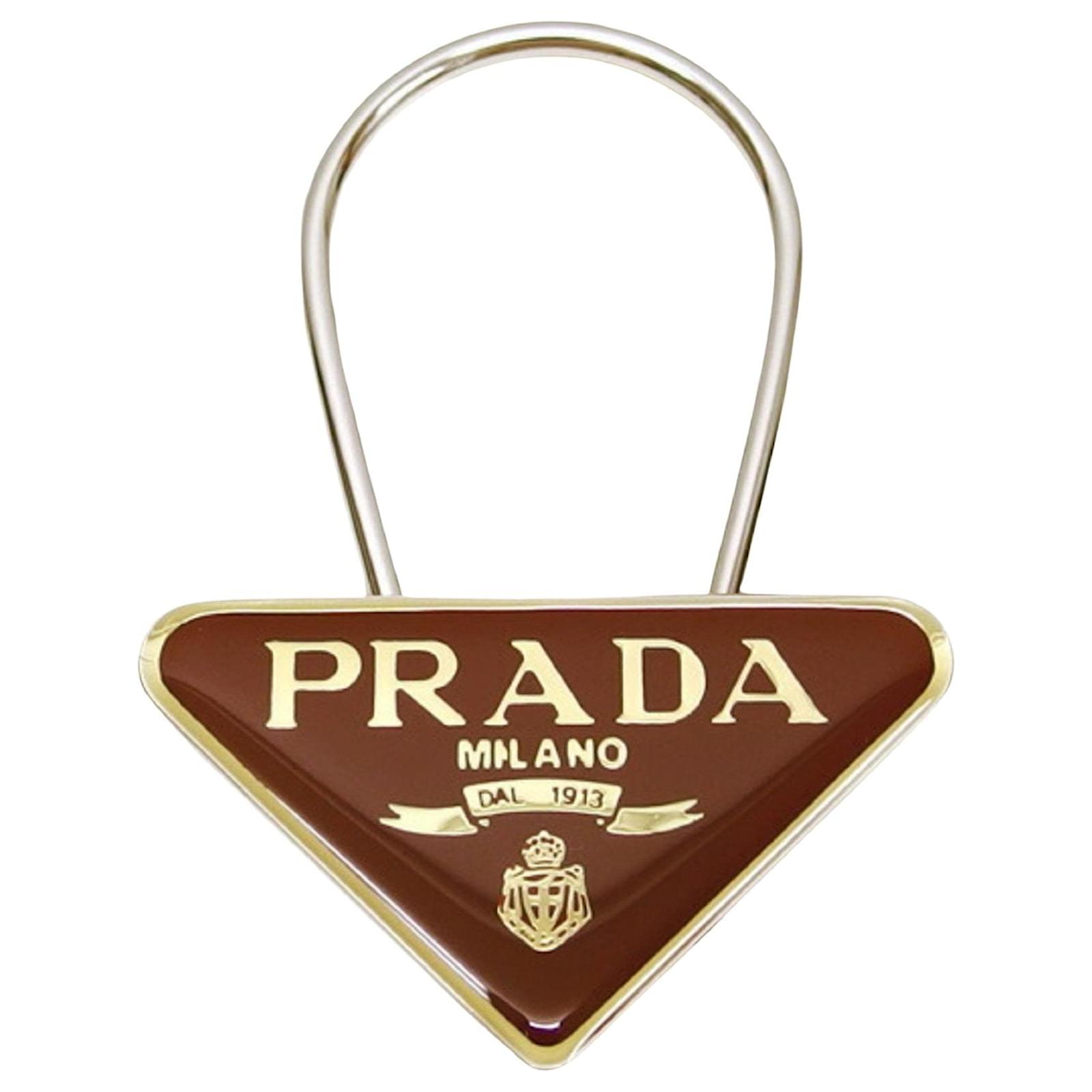 Prada Triangle Logo Dark red Metal ref.1354499 - Joli Closet