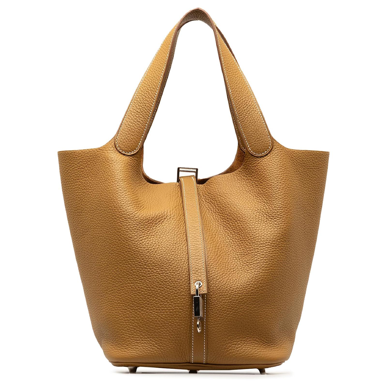 Hermès Hermes Brown Clemence Picotin Lock 26 Camel Leather Pony-style ...