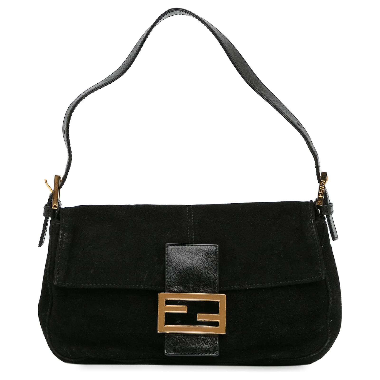 Fendi Black Suede Baguette Leather Pony-style calfskin ref.1363742 ...